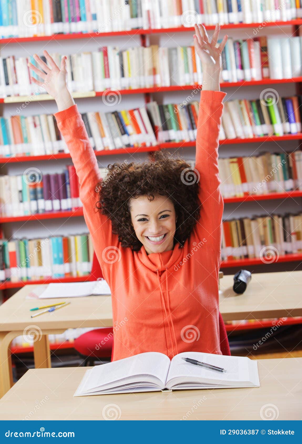 Happy student portrait stock image. Image of brunette - 29036387
