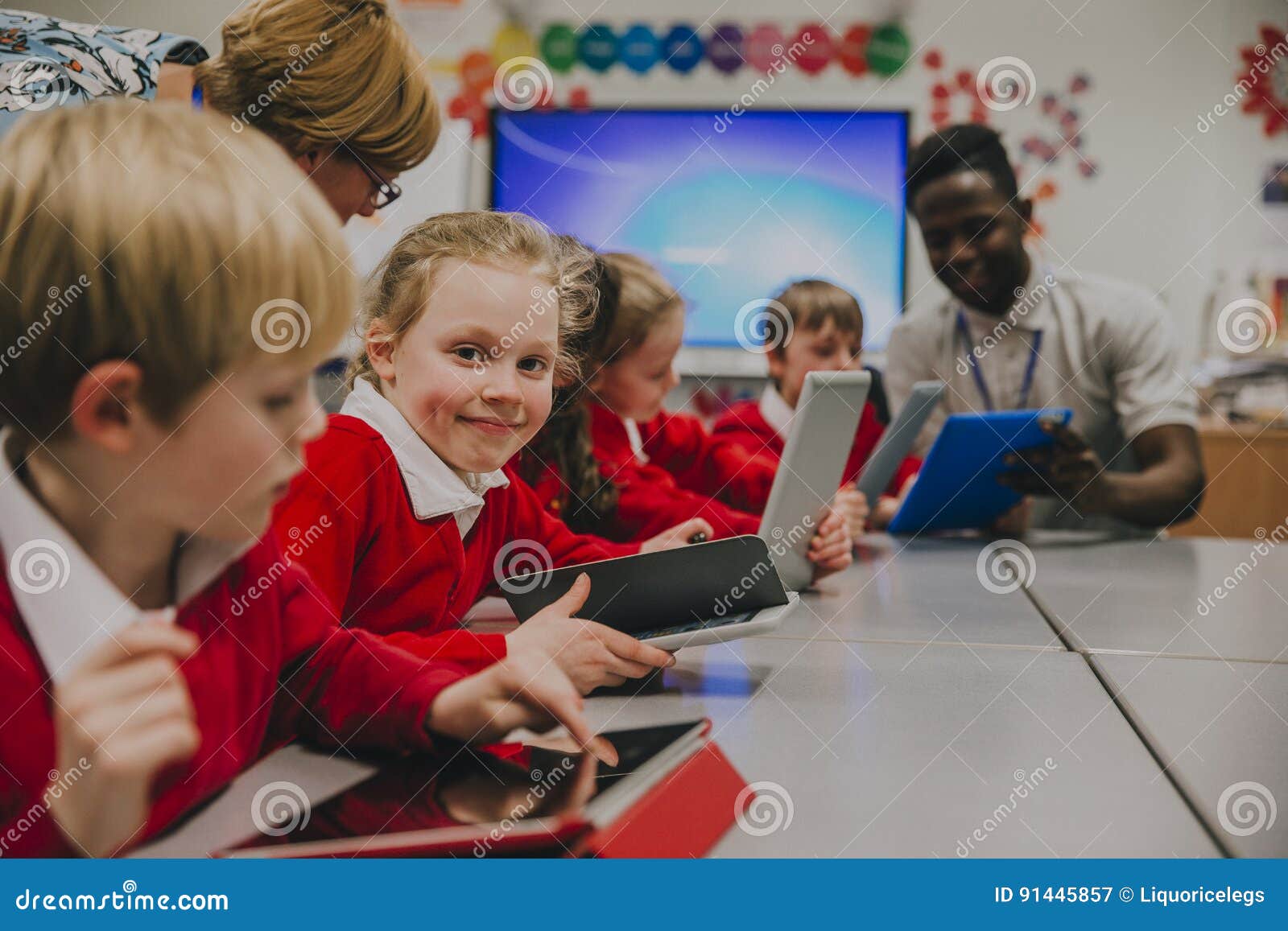 Happy Student in Technology Lesson Stock Image - Image of futuristic ...