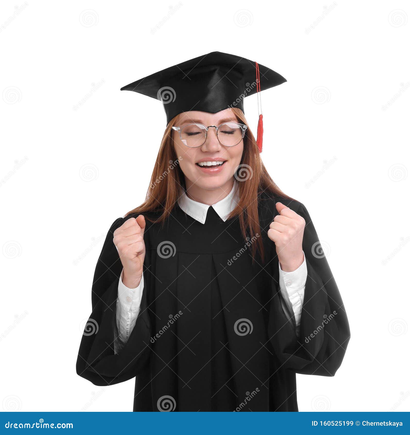 Happy Student Wearing Graduation Hat Stock Image - Image of future ...