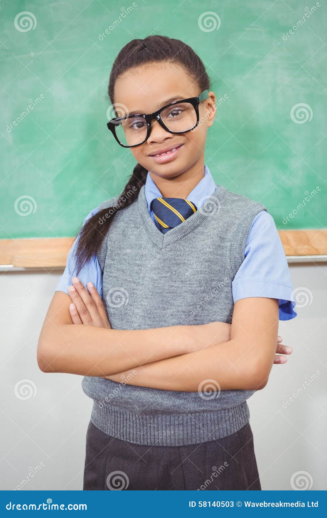 Happy Student Wih Folded Arms Stock Image - Image of pupil, person ...