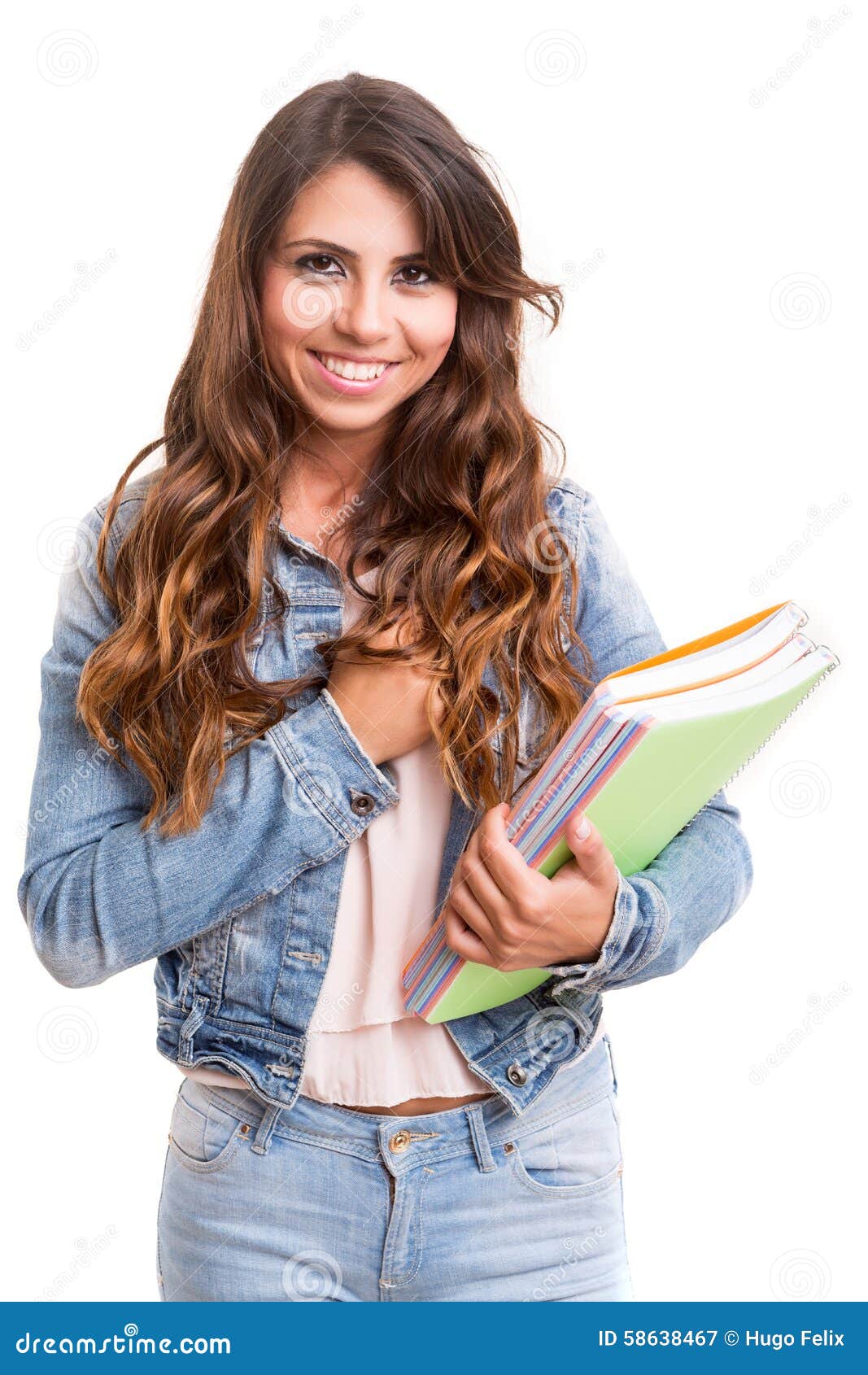Happy student! stock image. Image of american, notebook - 58638467