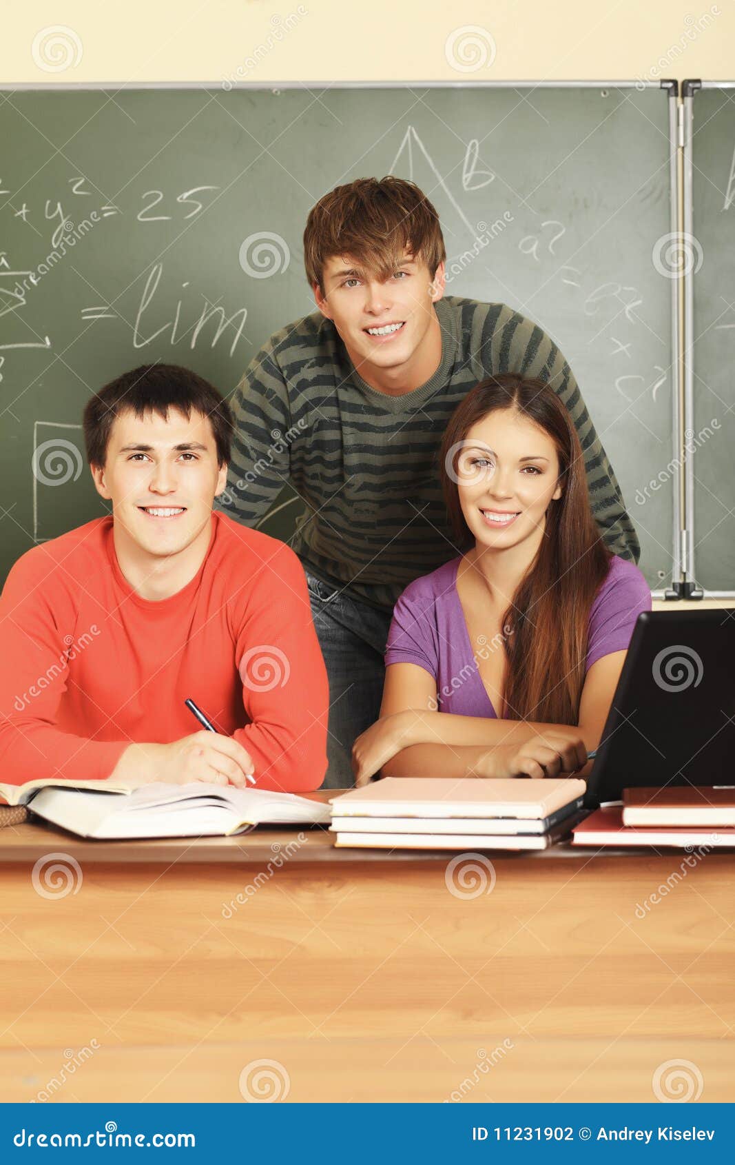 Happy students stock photo. Image of male, adult, laptop - 11231902