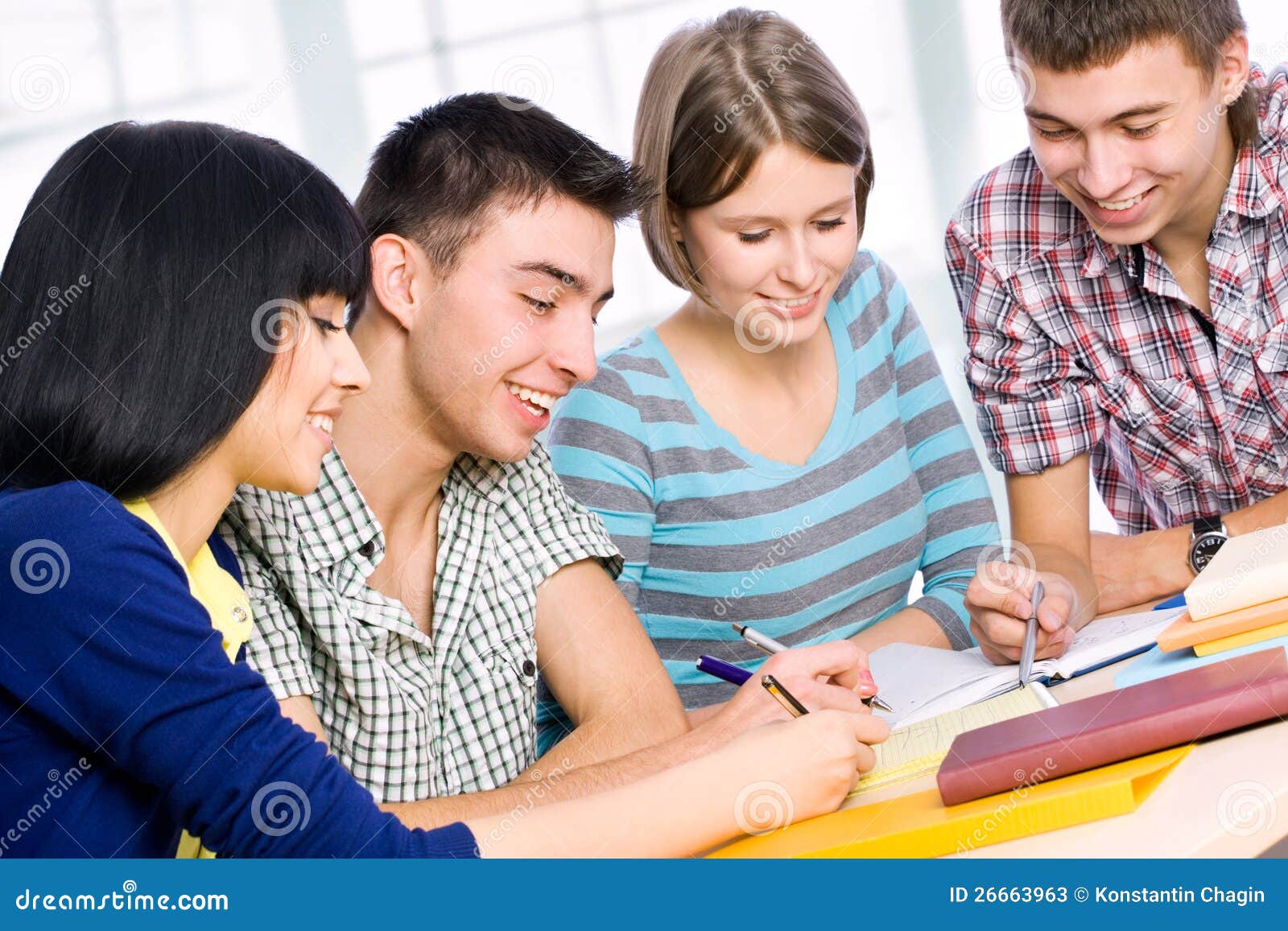 Happy students stock image. Image of book, education - 26663963