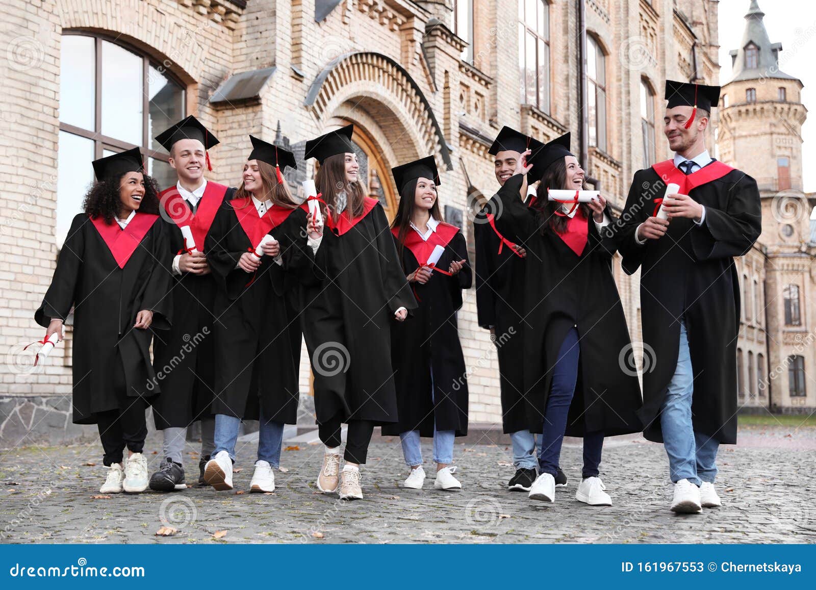 Happy Students with Diplomas. Graduation Ceremony Stock Image - Image ...