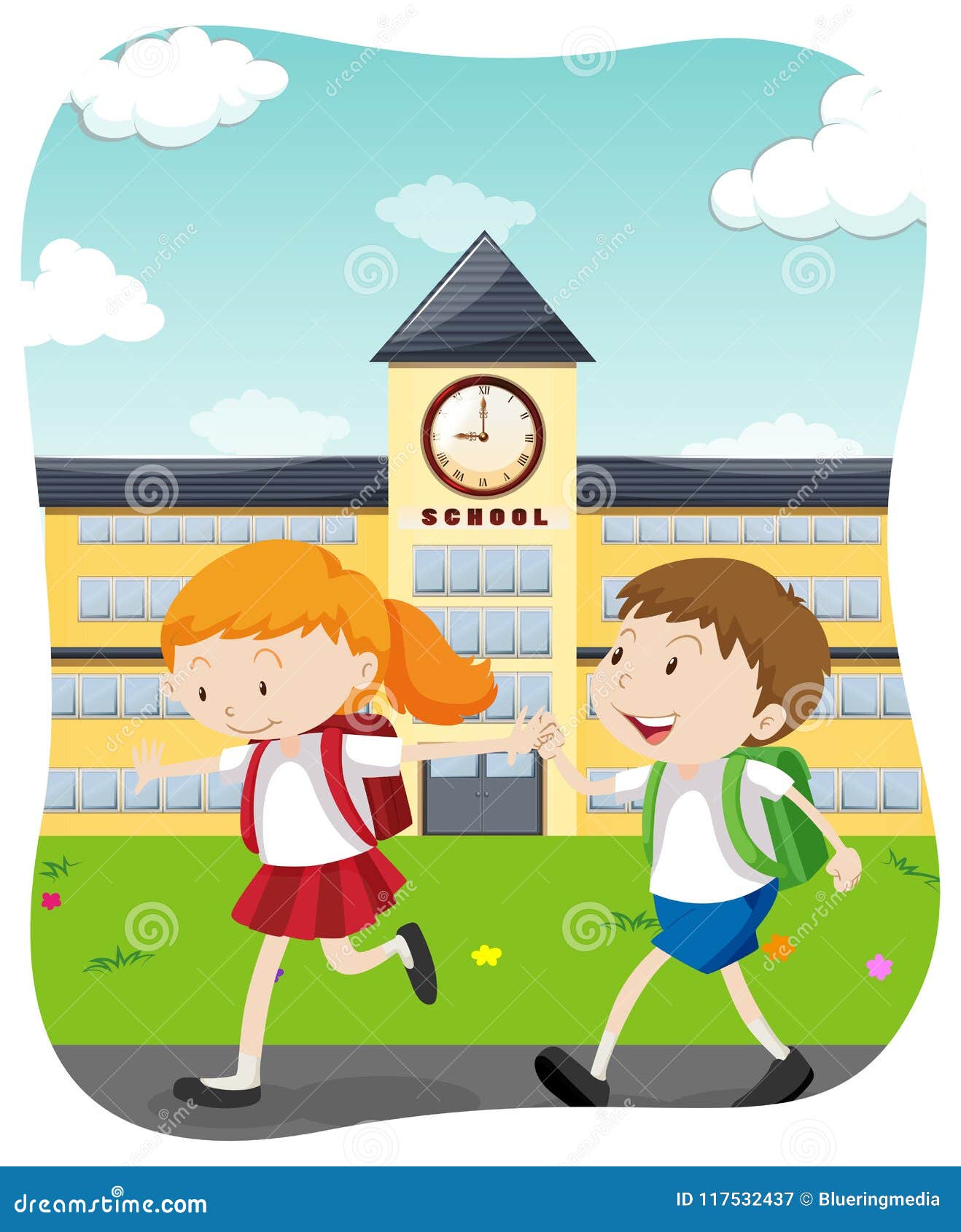 Happy Students Going To School Stock Vector - Illustration of graphic ...
