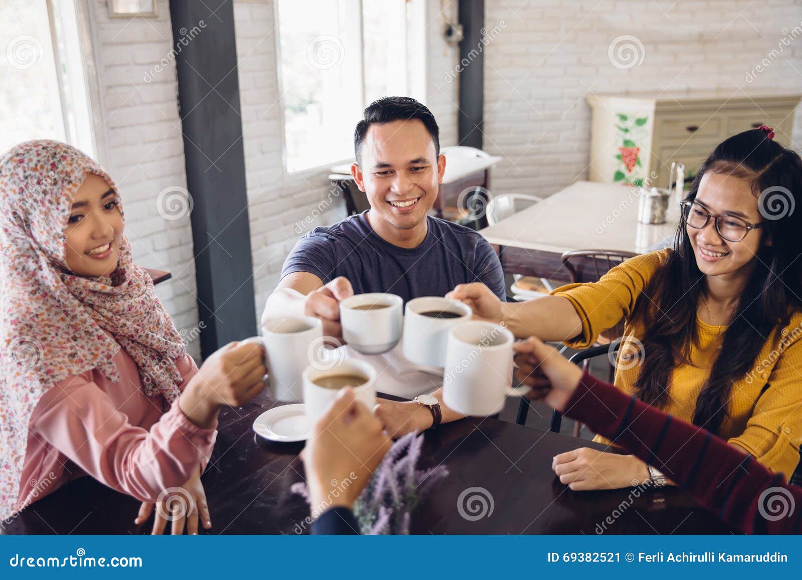 Happy Students Having a Cup of Coffee Stock Image - Image of chatting ...