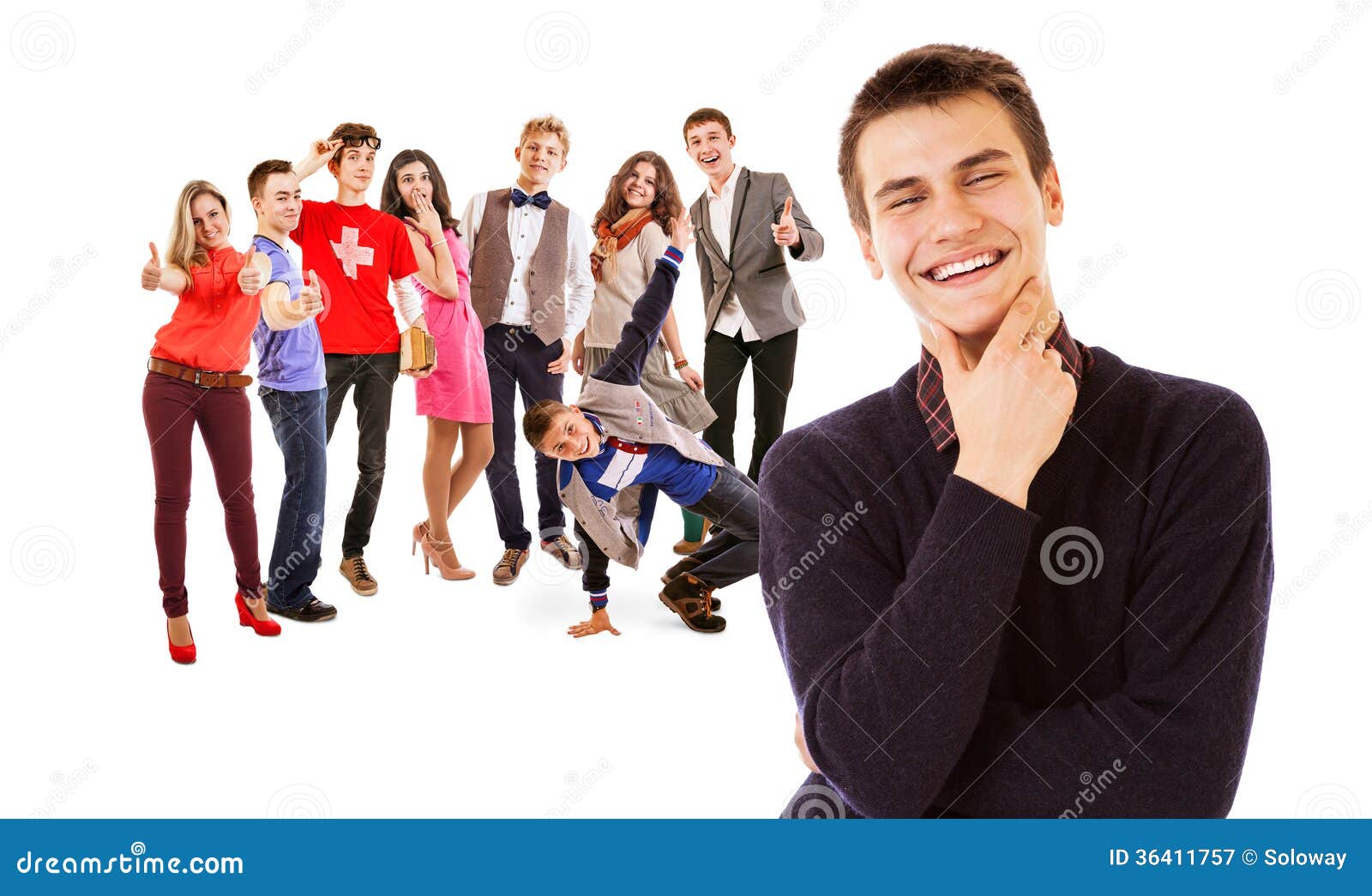 Happy students portrait stock image. Image of beautiful - 36411757