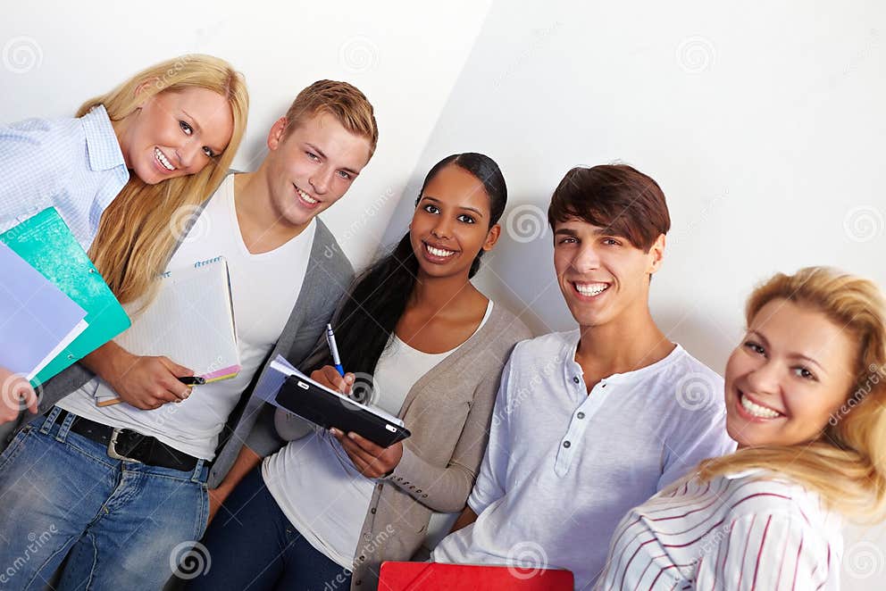 Happy students in school stock photo. Image of group - 21324396