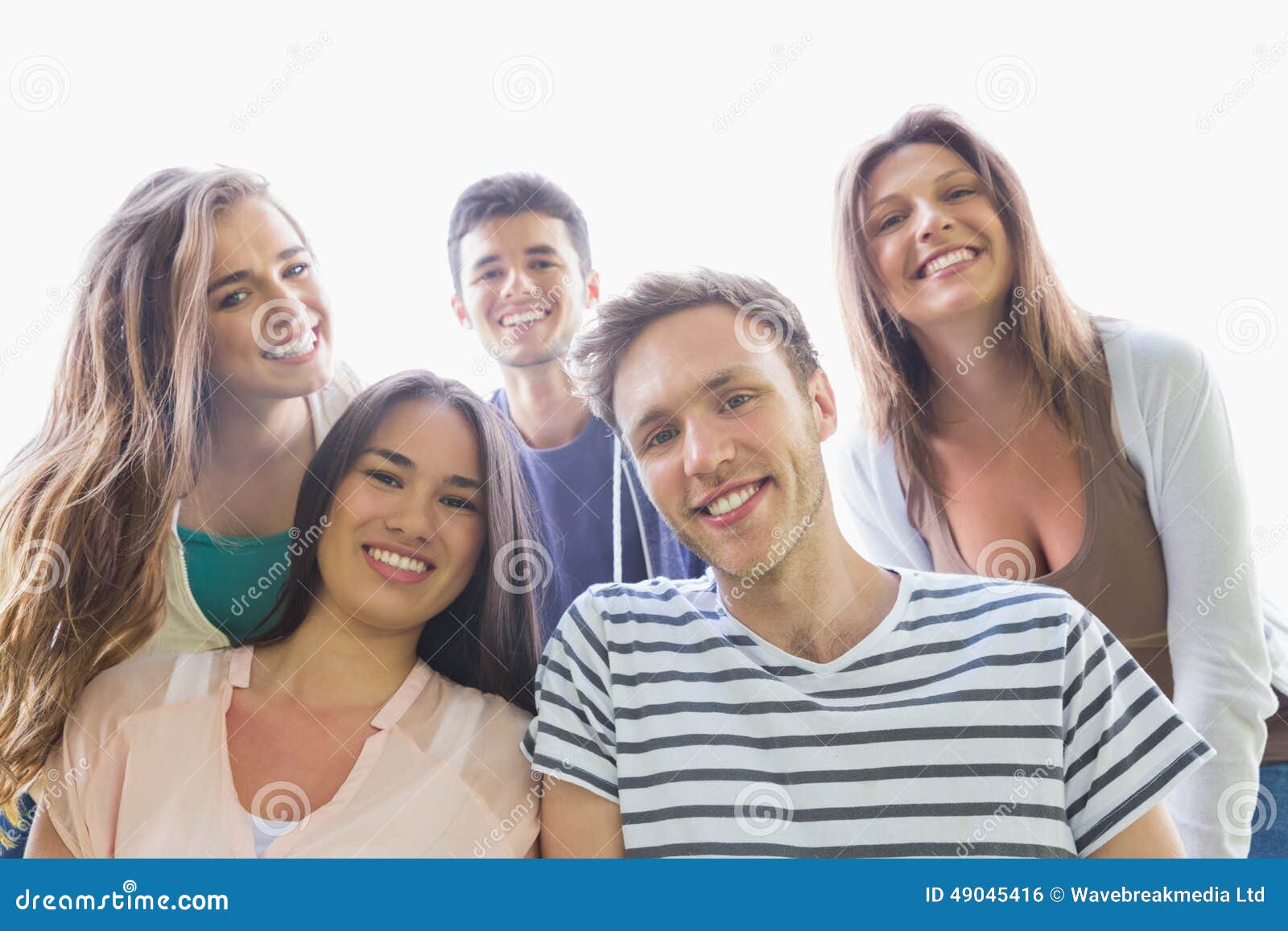 Happy Students Smiling at Camera Outside on Campus Stock Photo - Image ...