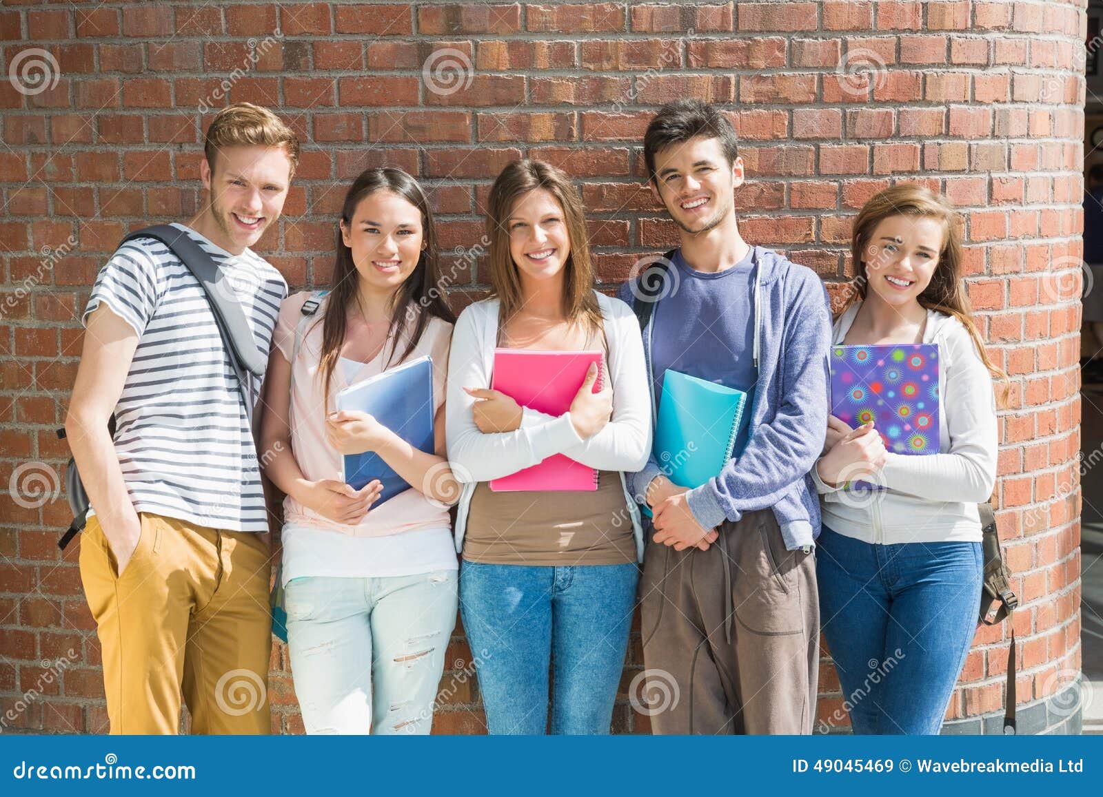 Happy Students Smiling at Camera Stock Image - Image of woman, casual ...