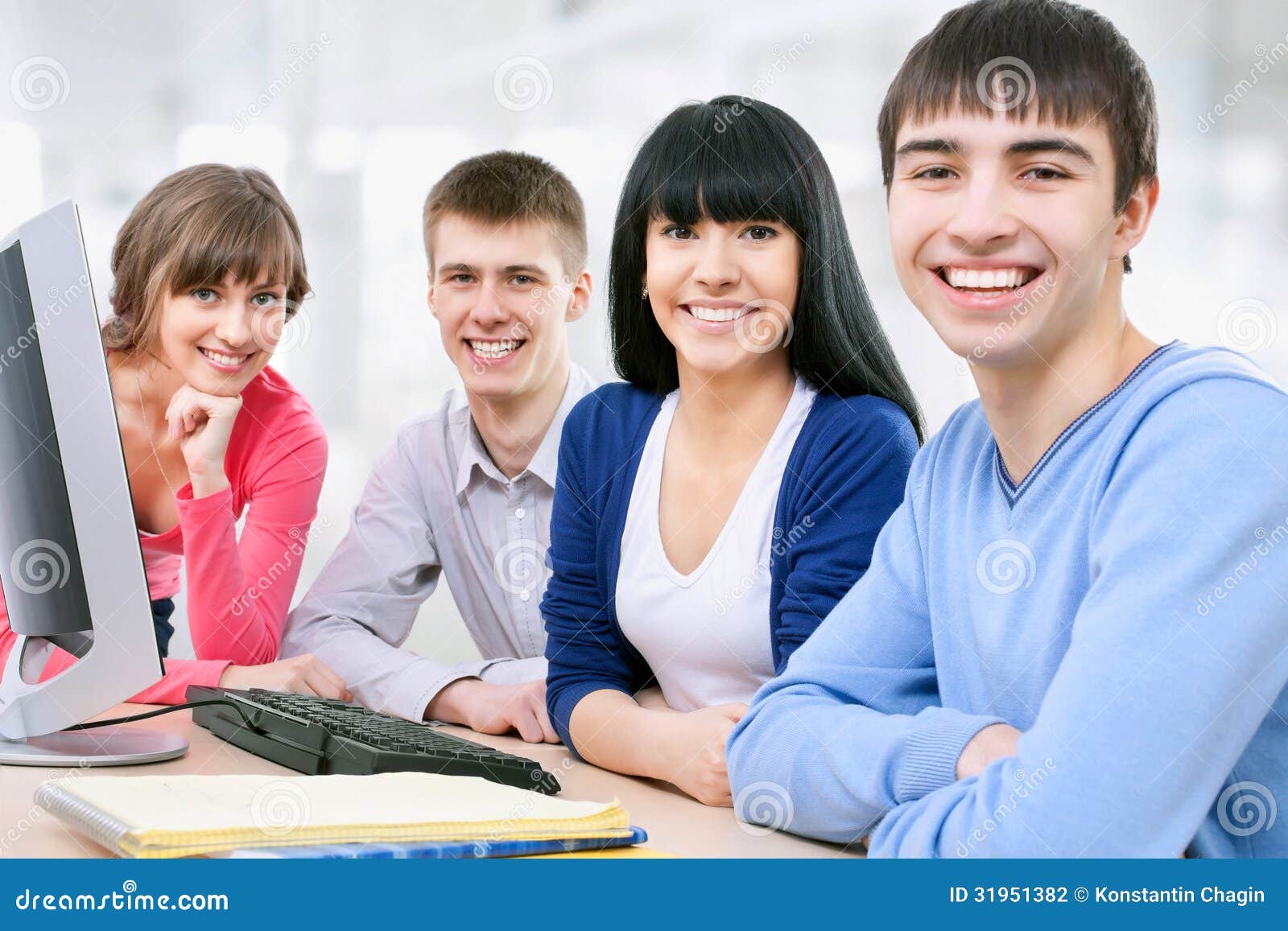 Happy students stock photo. Image of computer, exam, classmates - 31951382