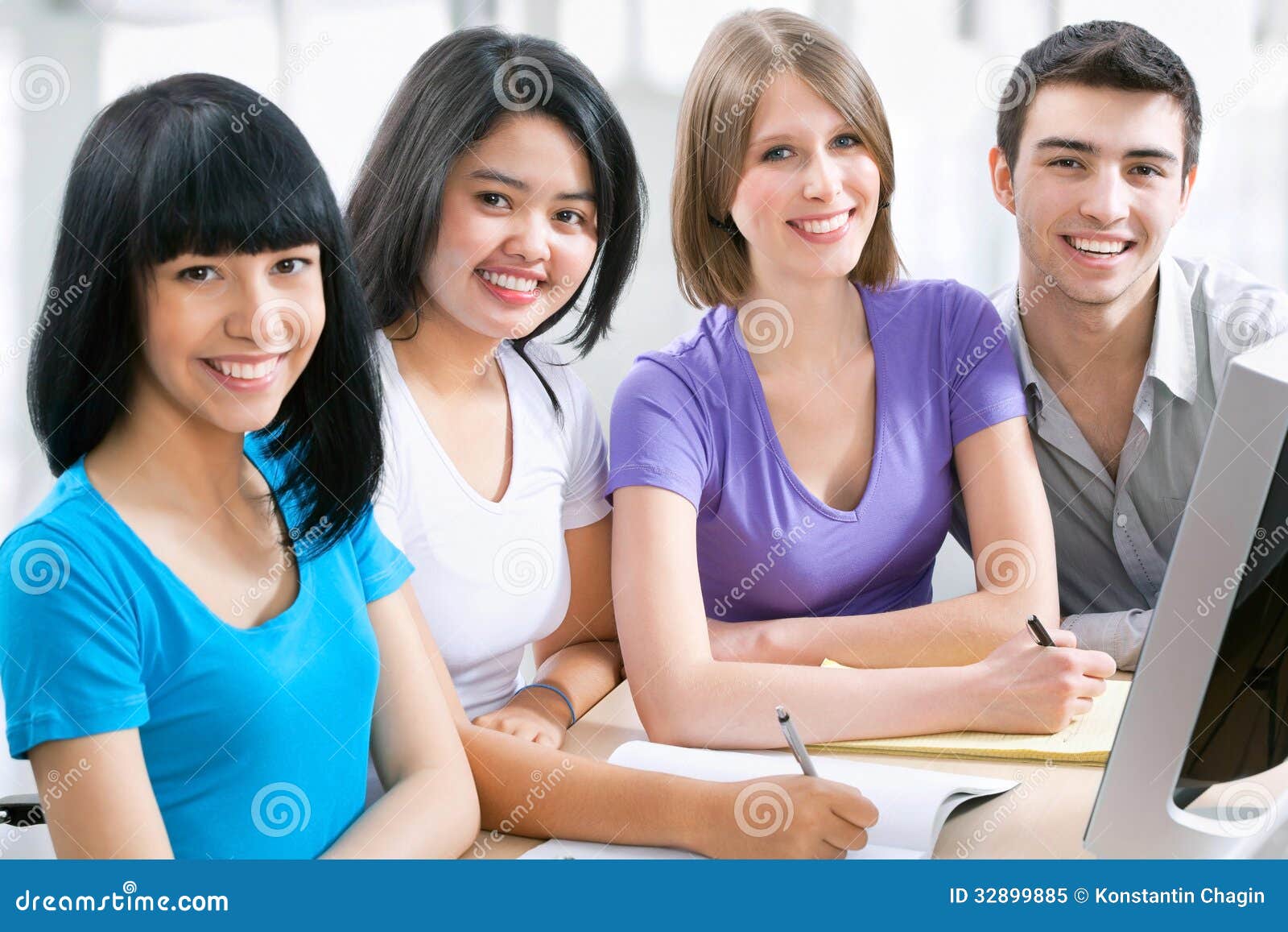 Happy students stock image. Image of female, classmates - 32899885