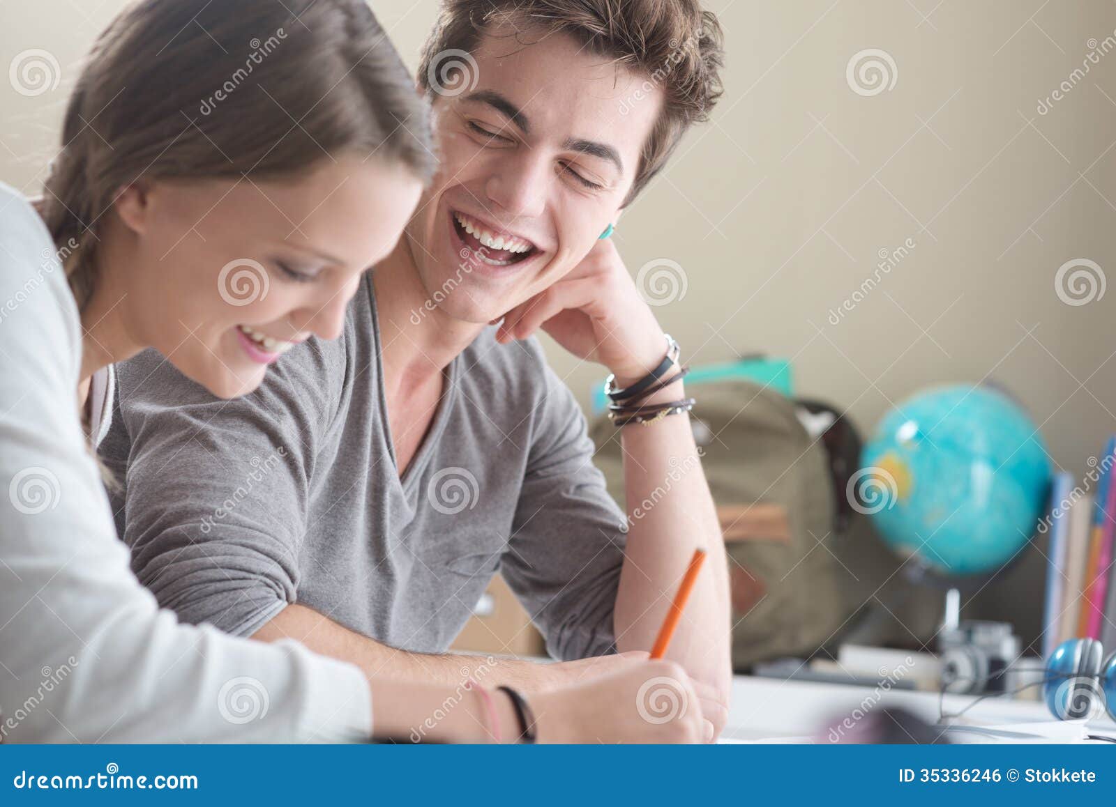 Happy Students stock photo. Image of young, home, teenager - 35336246