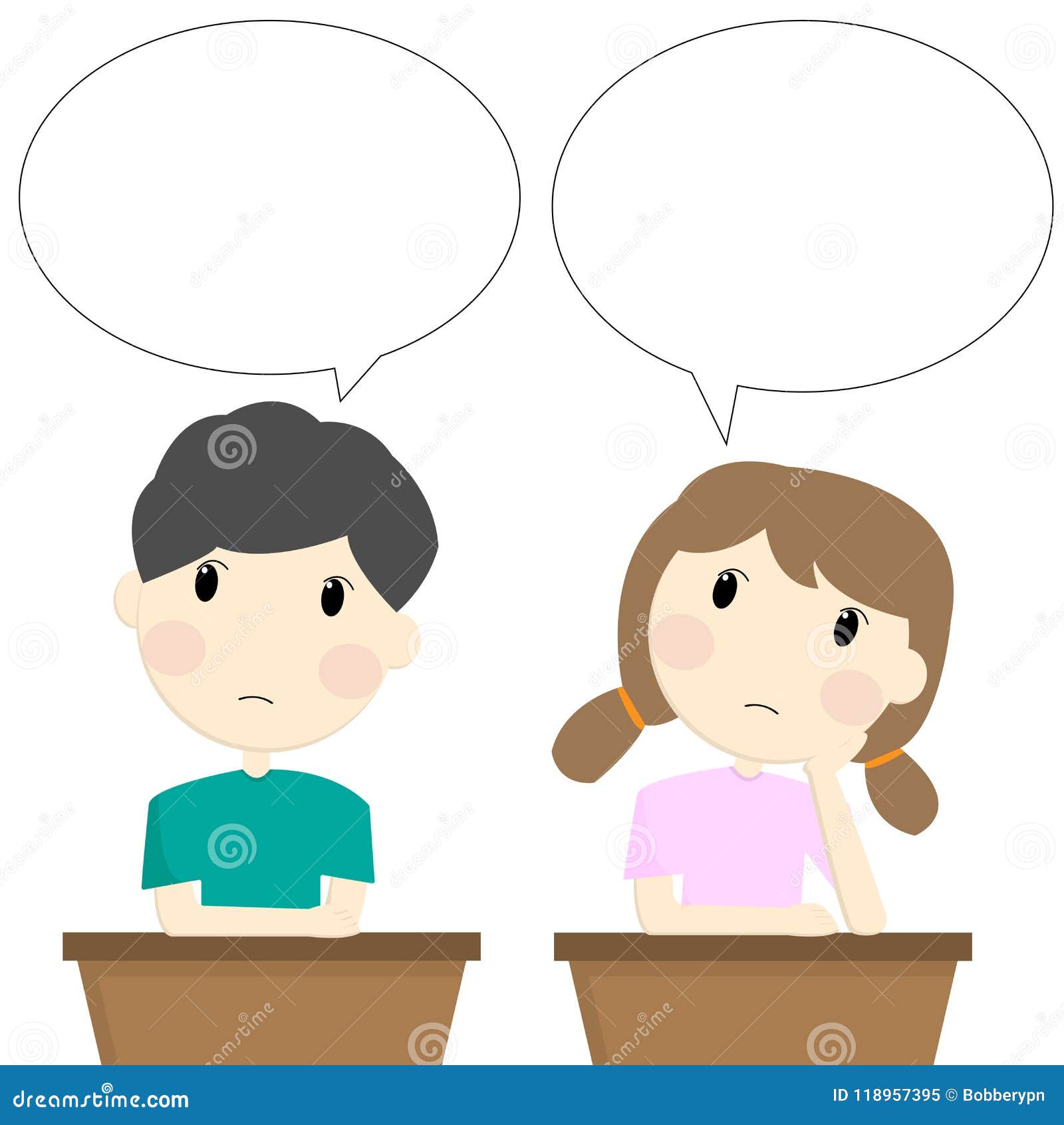 Happy Students are Talking with Speech Bubble.Vector Illustration ...