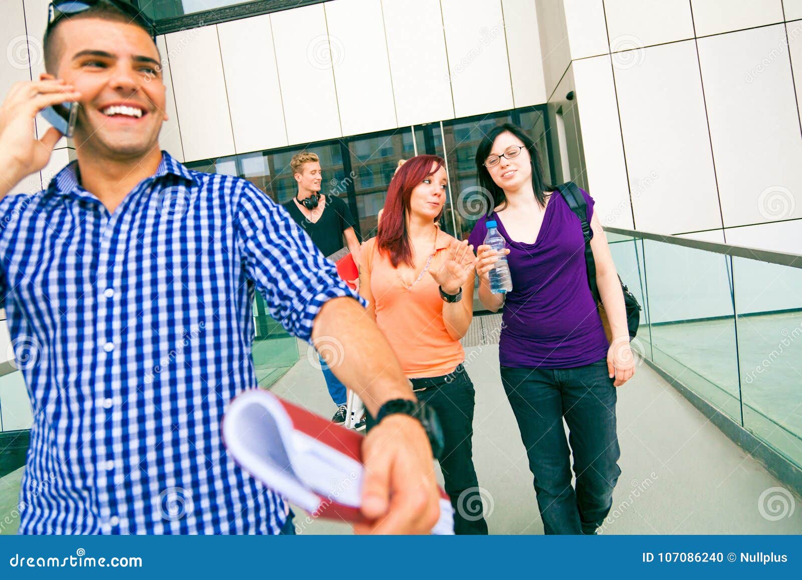 Happy Students Walking Out of College Stock Photo - Image of education ...