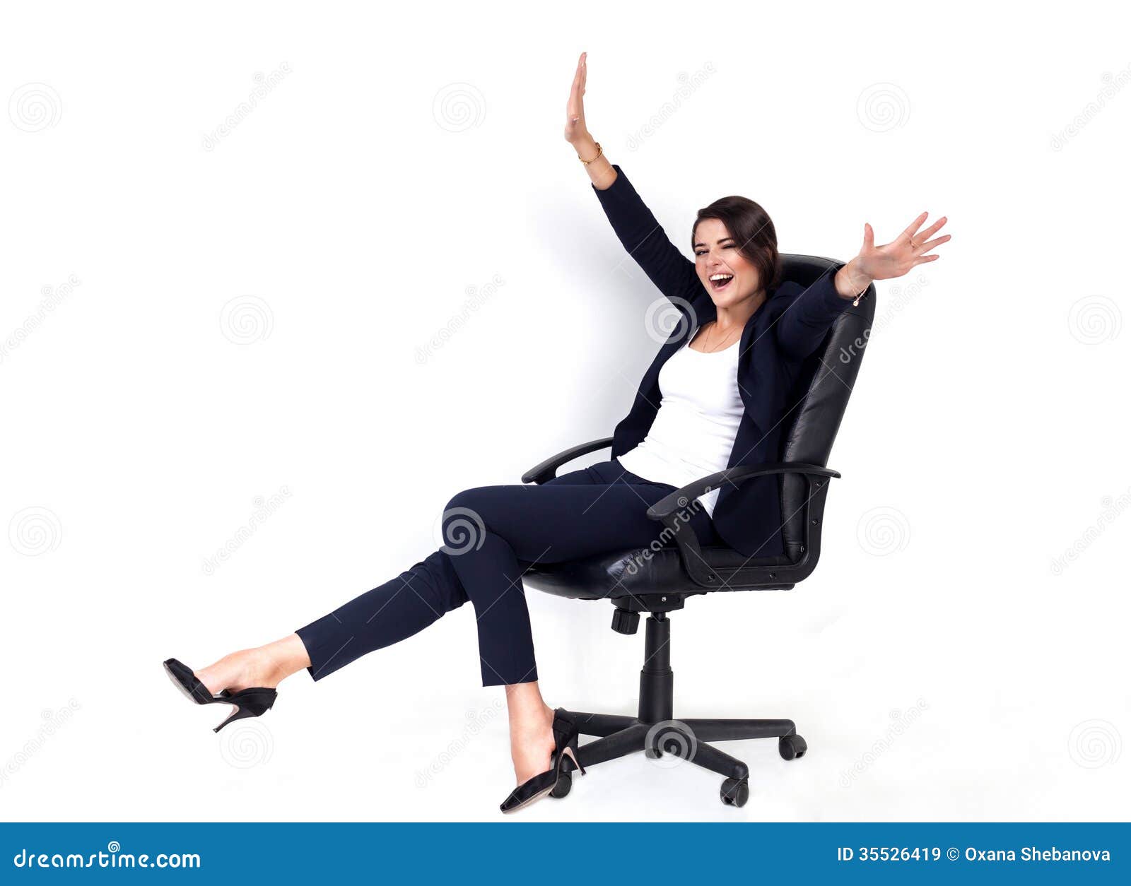 Happy Successful Business Woman in Office Chair Stock Image - Image of ... Happy Successful Business Woman in Office Chair Stock Image - Image of ...