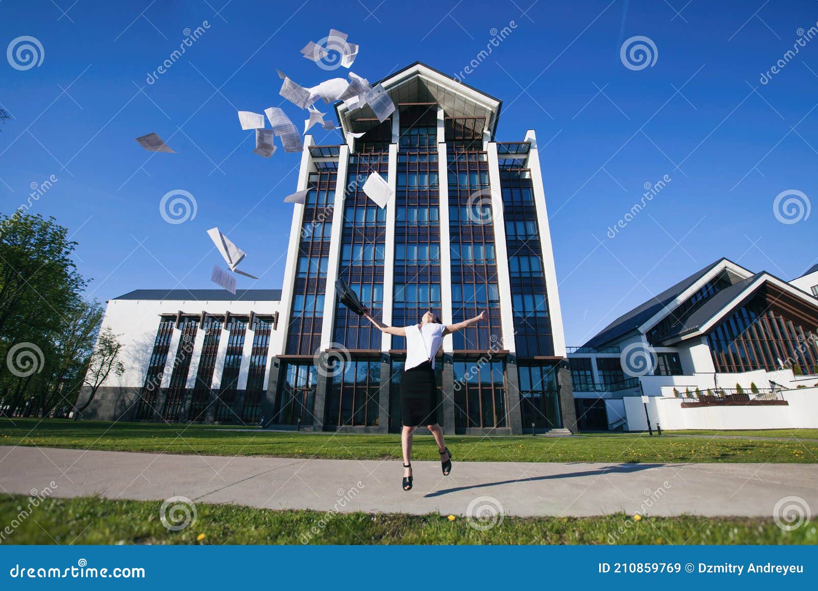 Businesswoman Throwing Documents. Paperless Work, Electronic ...