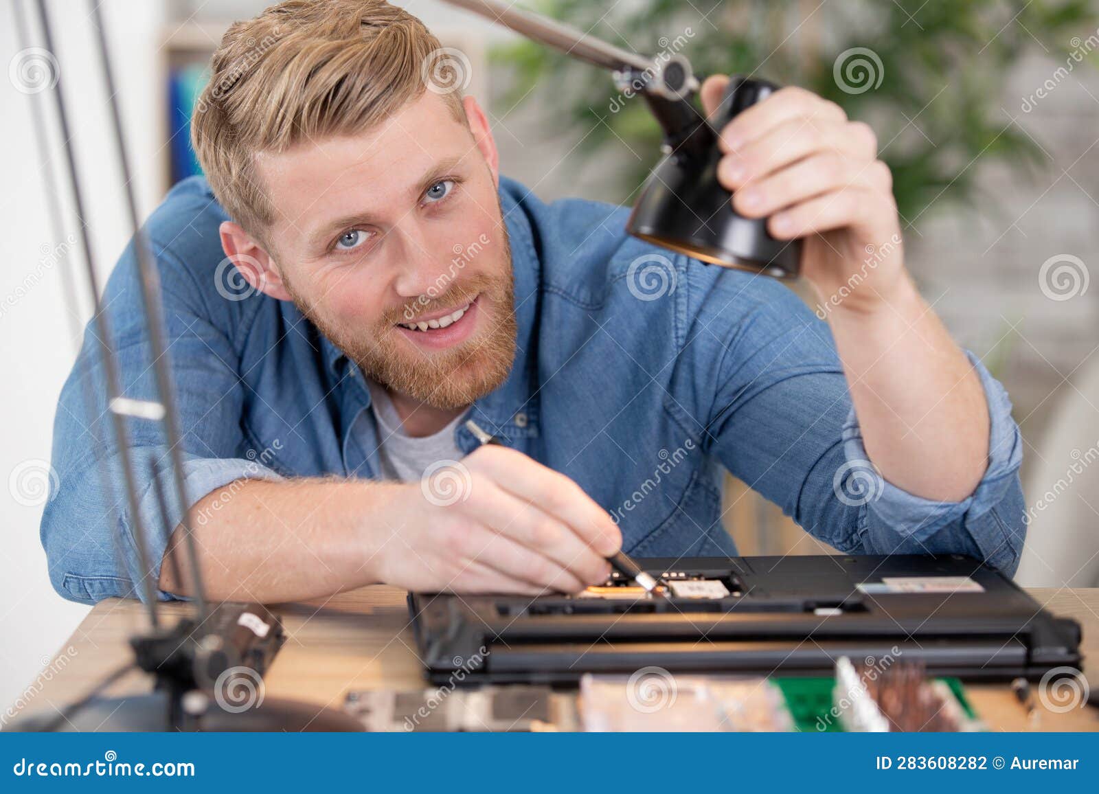 Happy and Successful Young Computer Engineer Stock Photo - Image of ...
