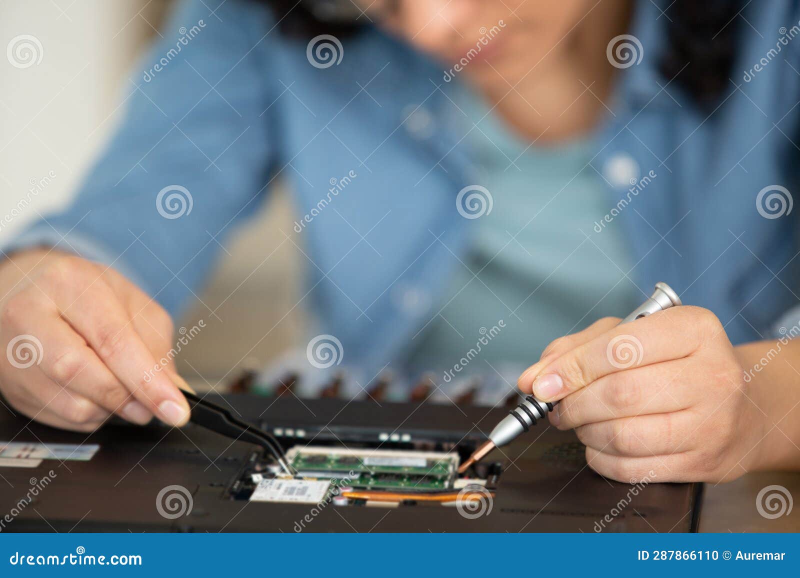Happy and Successful Young Computer Technician Stock Photo - Image of ...
