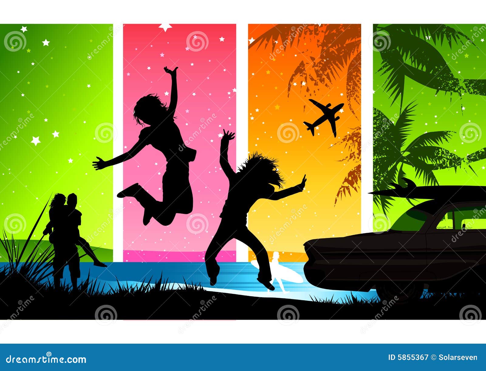 Happy Summer Break! stock vector. Illustration of design - 5855367
