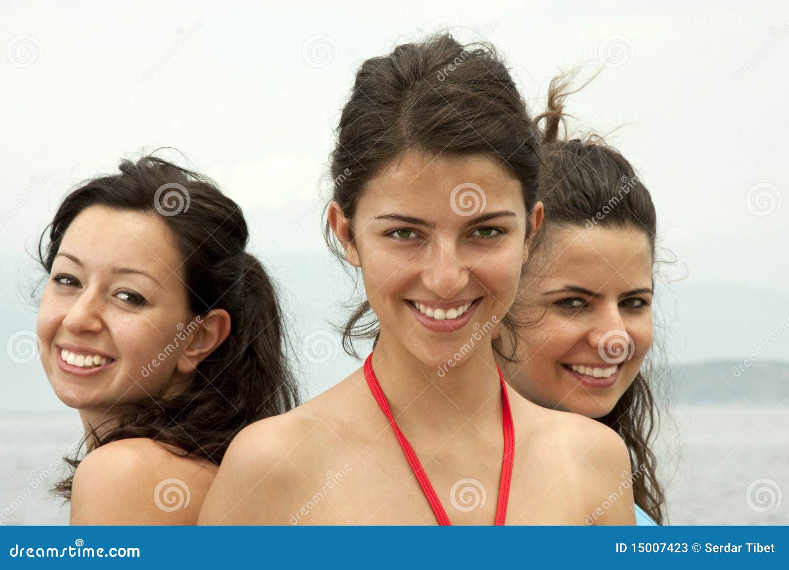 Happy summer girls stock image. Image of seaside, romantic - 15007423