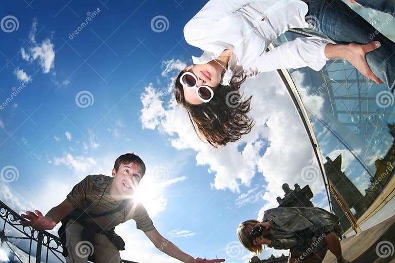 Happy summer people stock image. Image of cute, angle - 8613529
