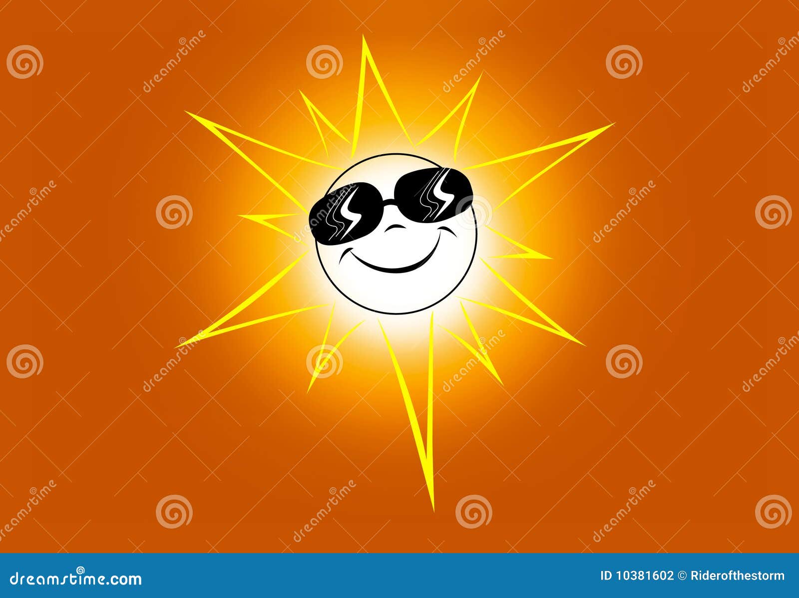 Happy sun stock illustration. Illustration of cool, lamp - 10381602