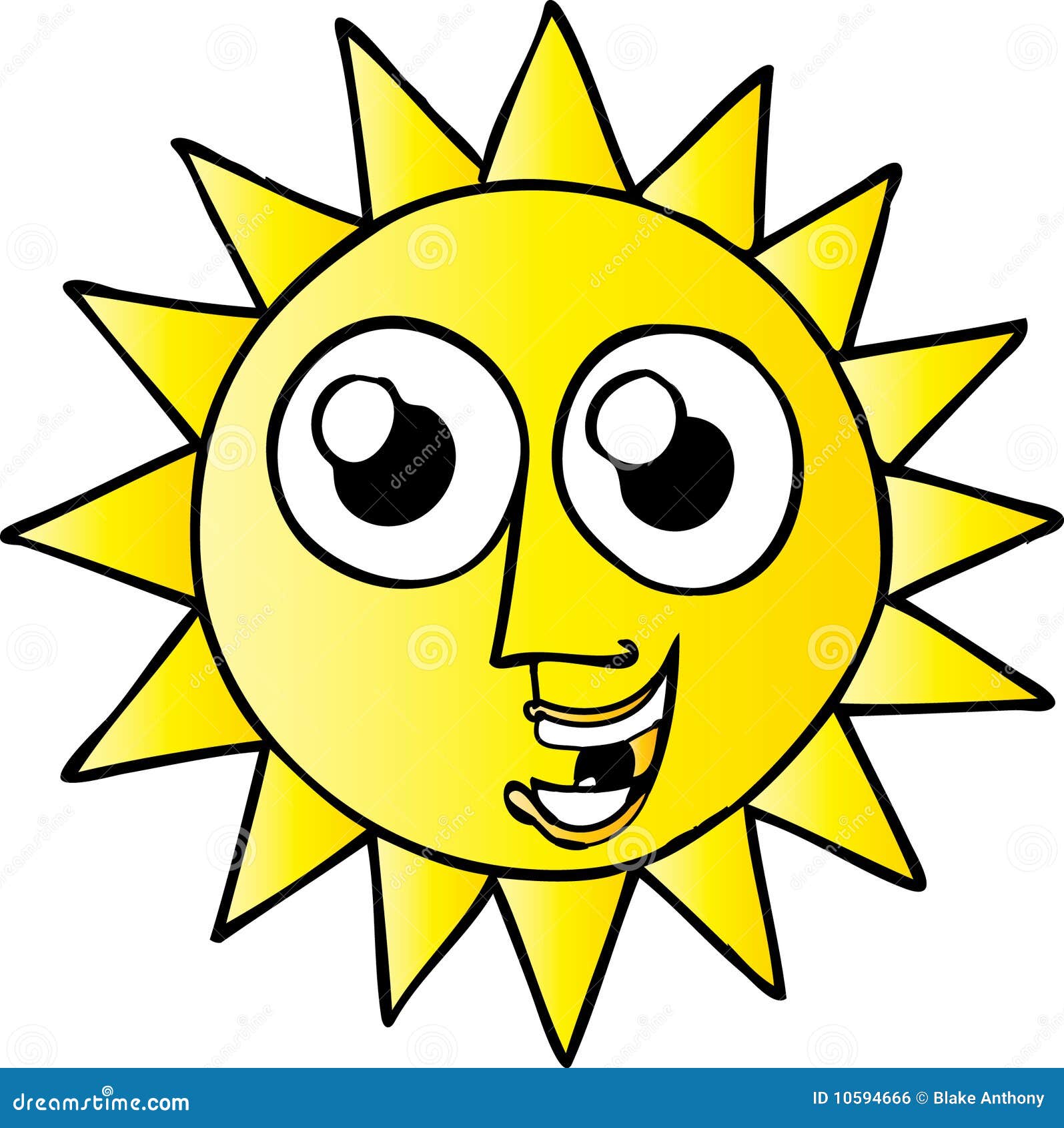 Happy Sun stock vector. Illustration of yellow, summer - 10594666