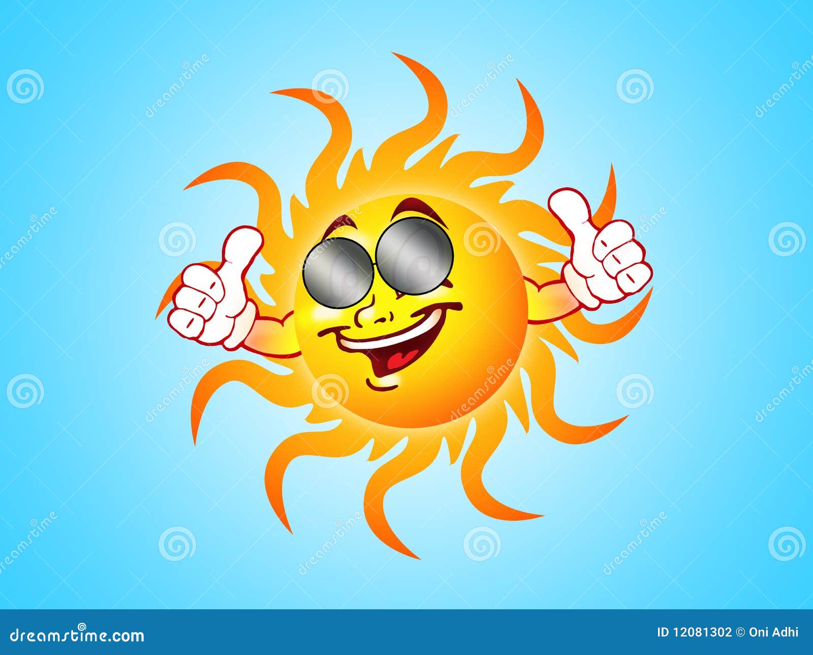 Happy sun stock illustration. Illustration of summer - 12081302