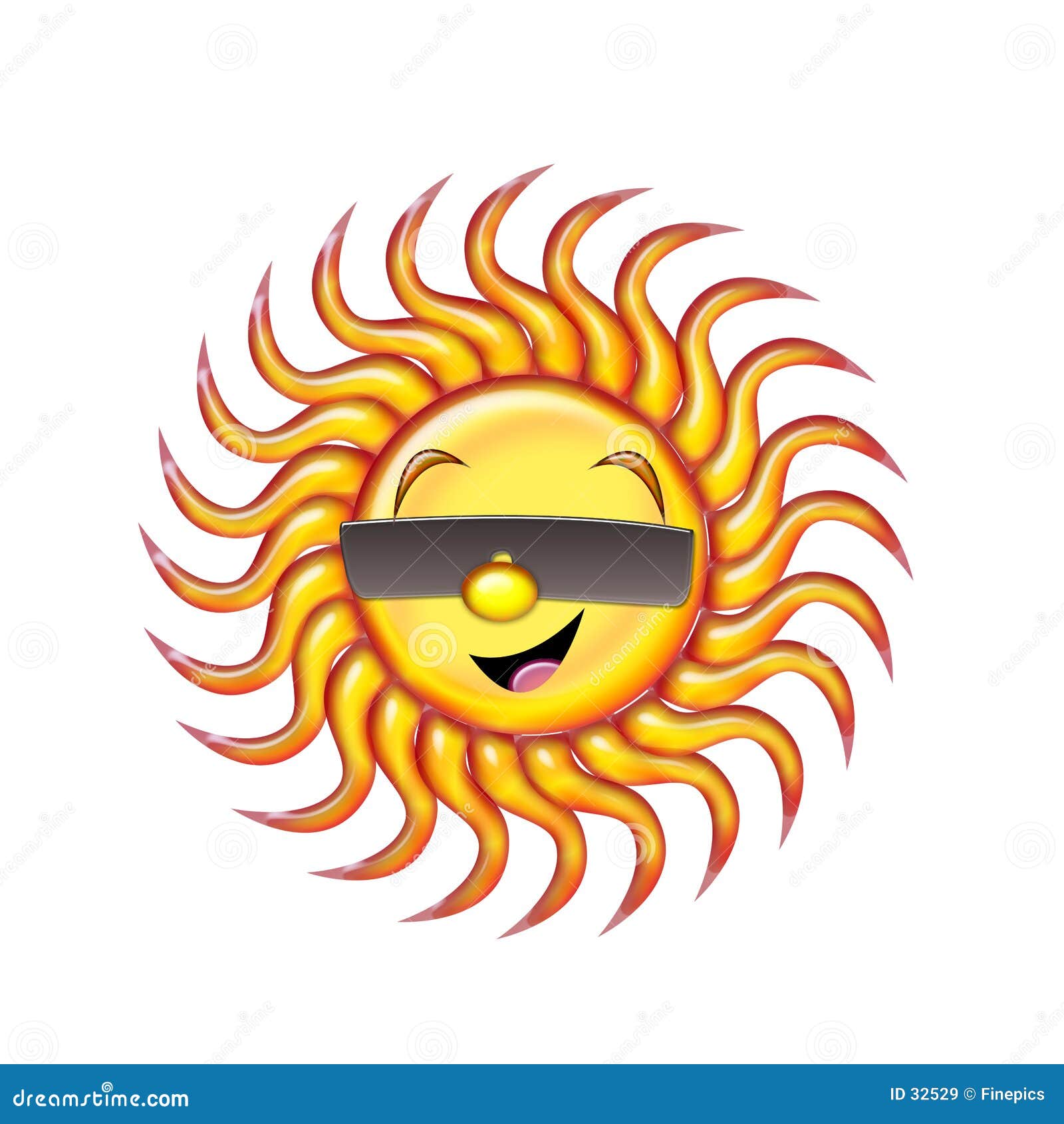 Happy Sun stock illustration. Illustration of glasses, sunrays - 32529
