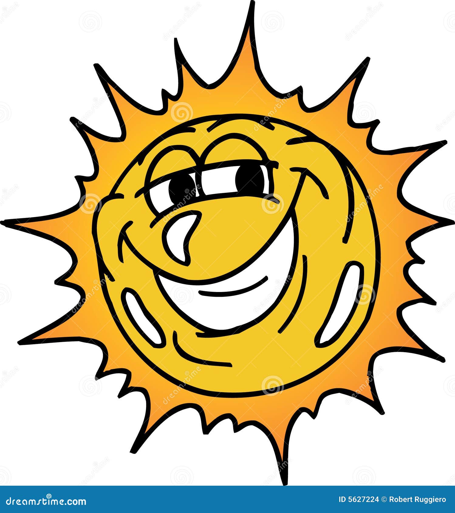 Happy Sun stock vector. Illustration of orange, smile - 5627224