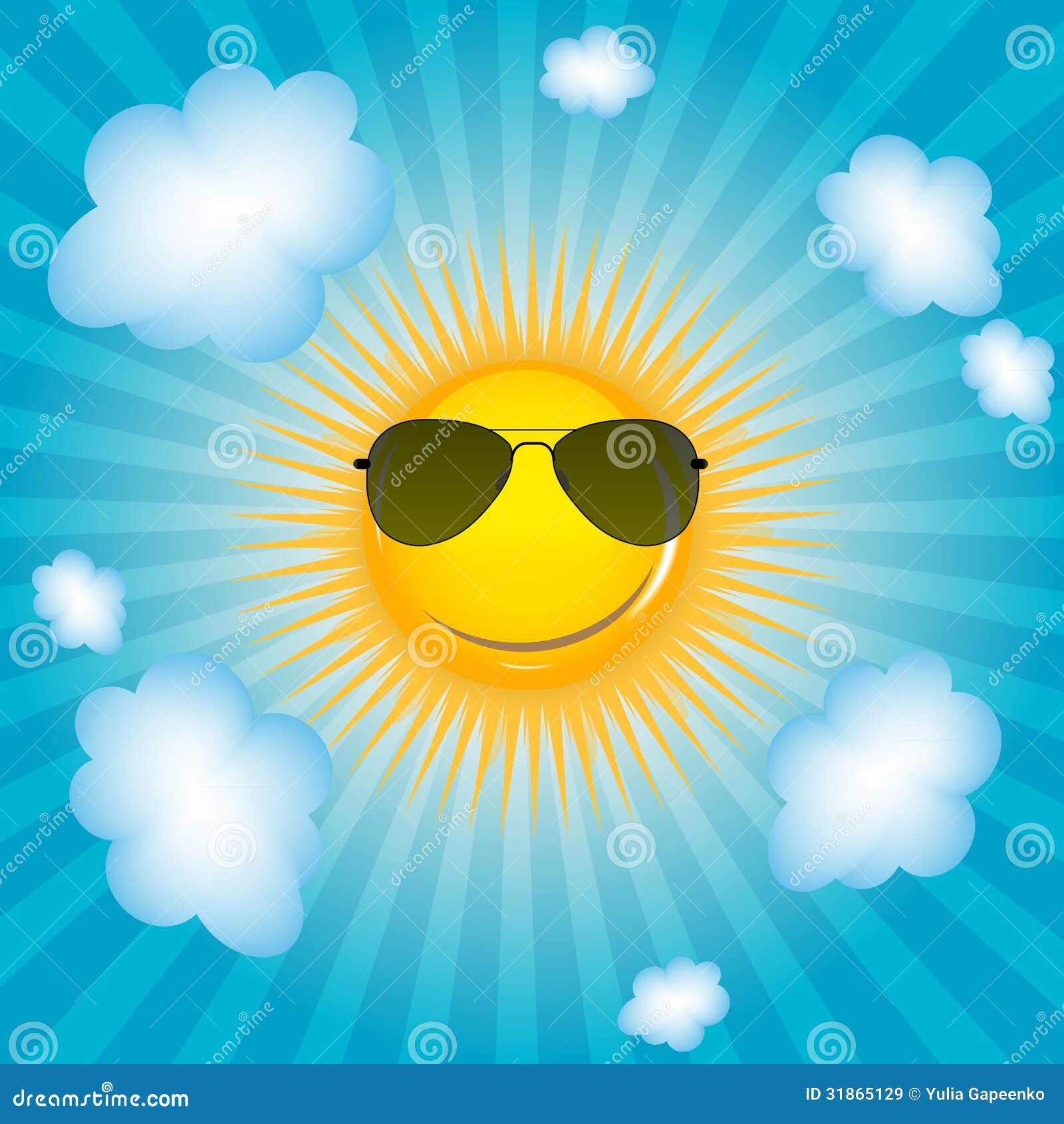 Happy Sun Background Vector Illustration Stock Vector - Illustration of ...