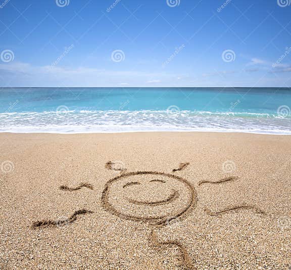 Happy sun on the beach stock image. Image of cloud, tropical - 25011365