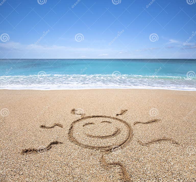 Happy sun on the beach stock image. Image of cloud, tropical - 25011365