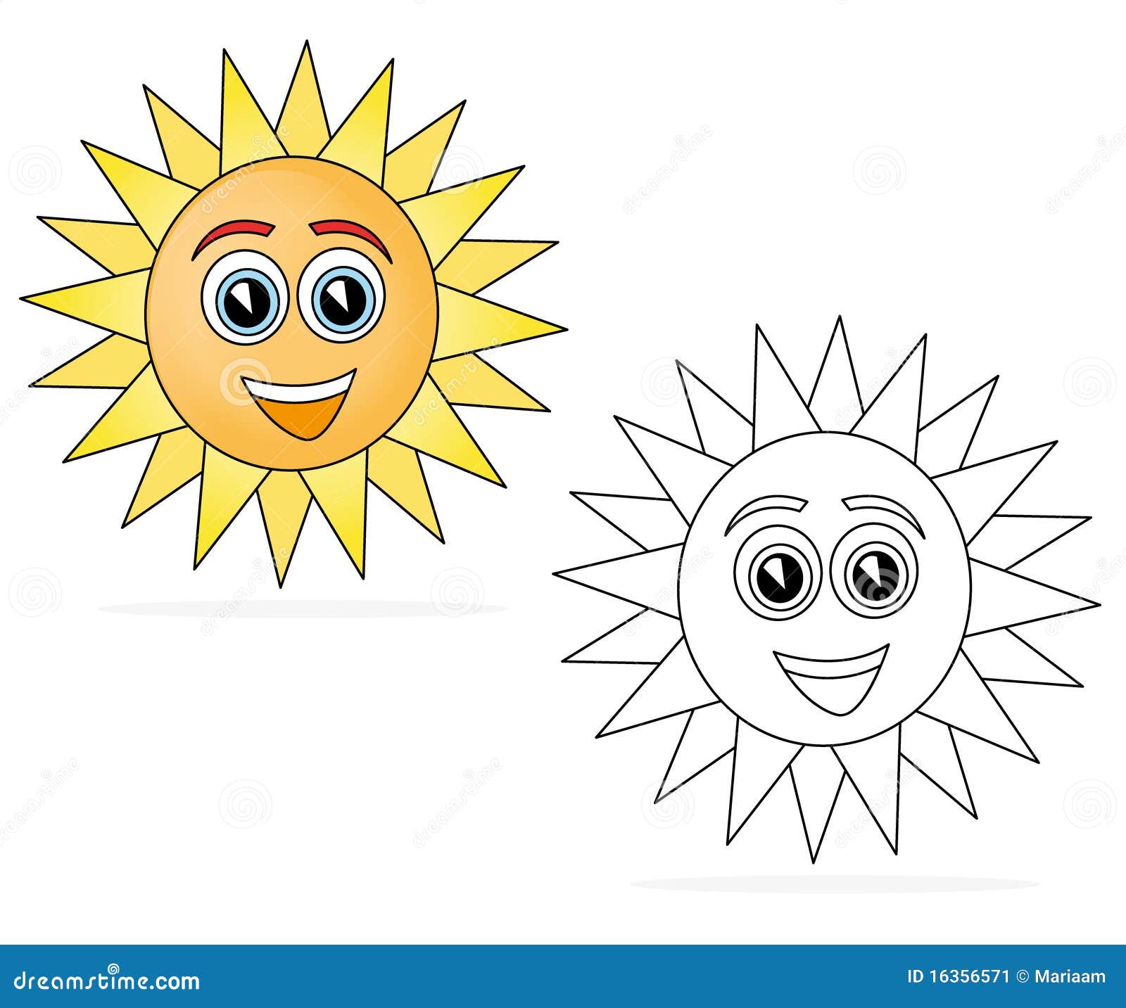 Happy Sun Cartoon Stock Image - Image: 16356571