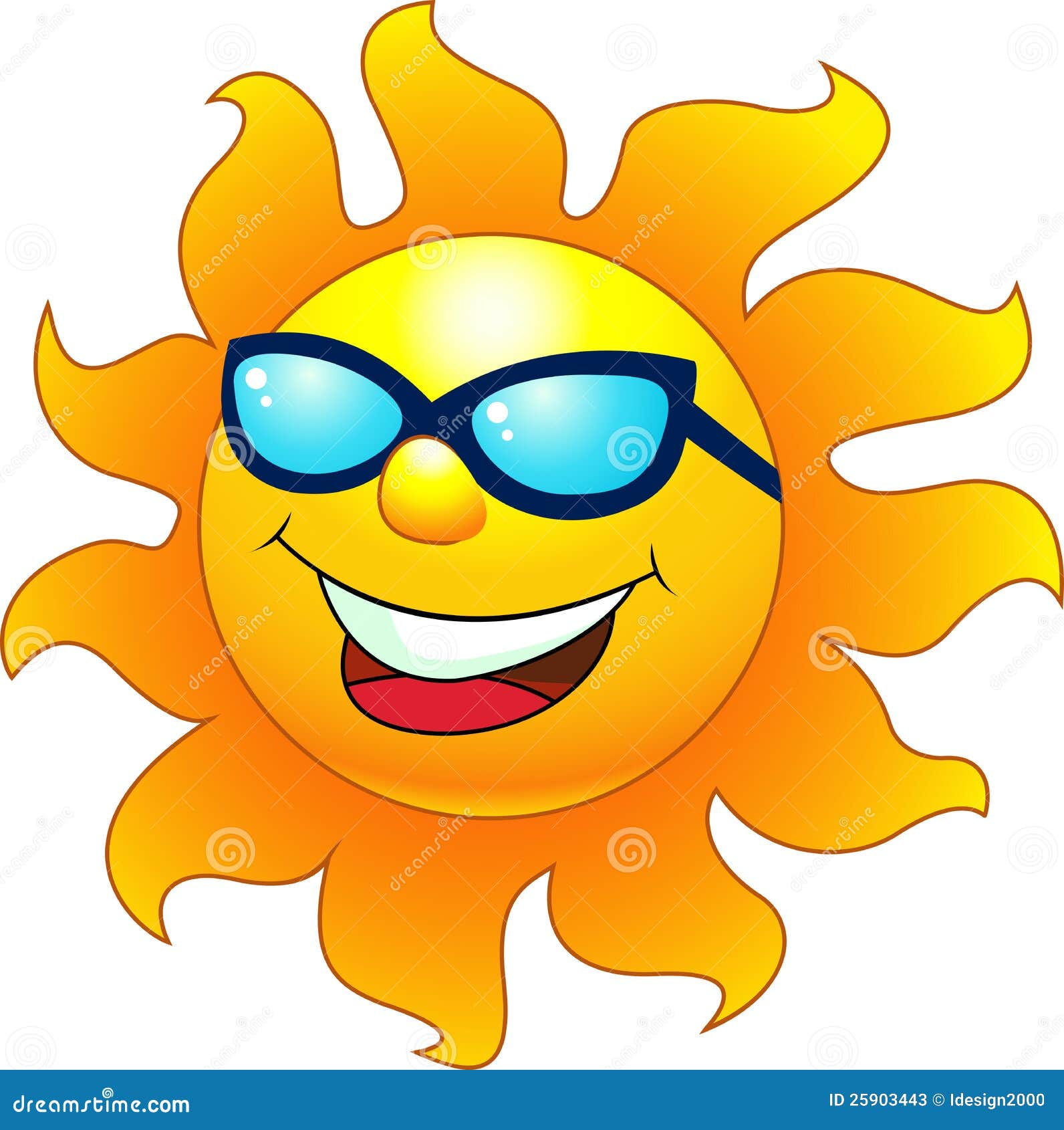 Happy Sun Cartoon Character Stock Illustration - Illustration of ...