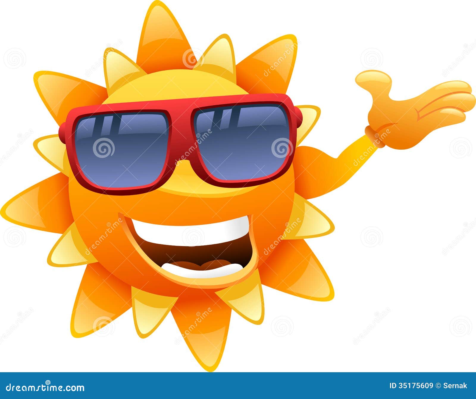 Happy Sun Character Showing Stock Vector - Illustration of nature ...