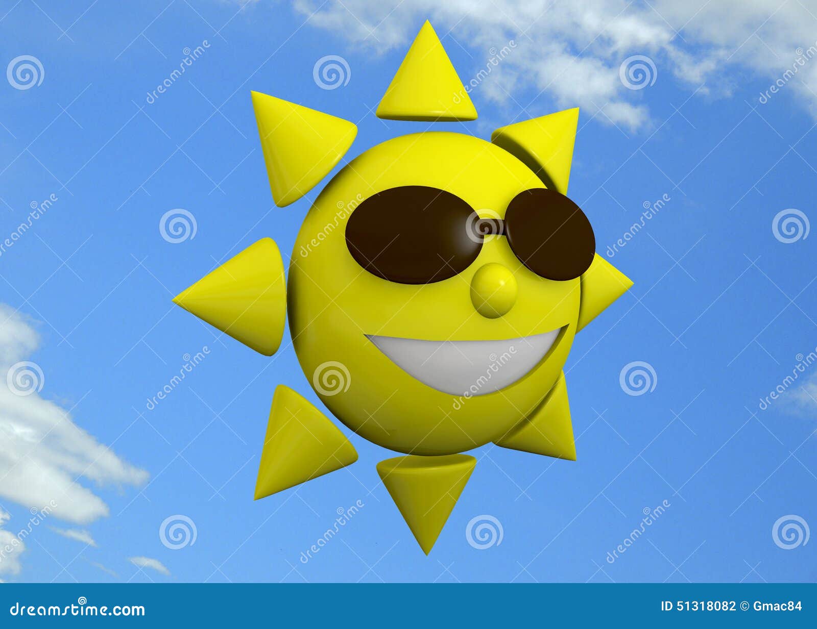 Happy Sun - 3D stock illustration. Illustration of tourist - 51318082