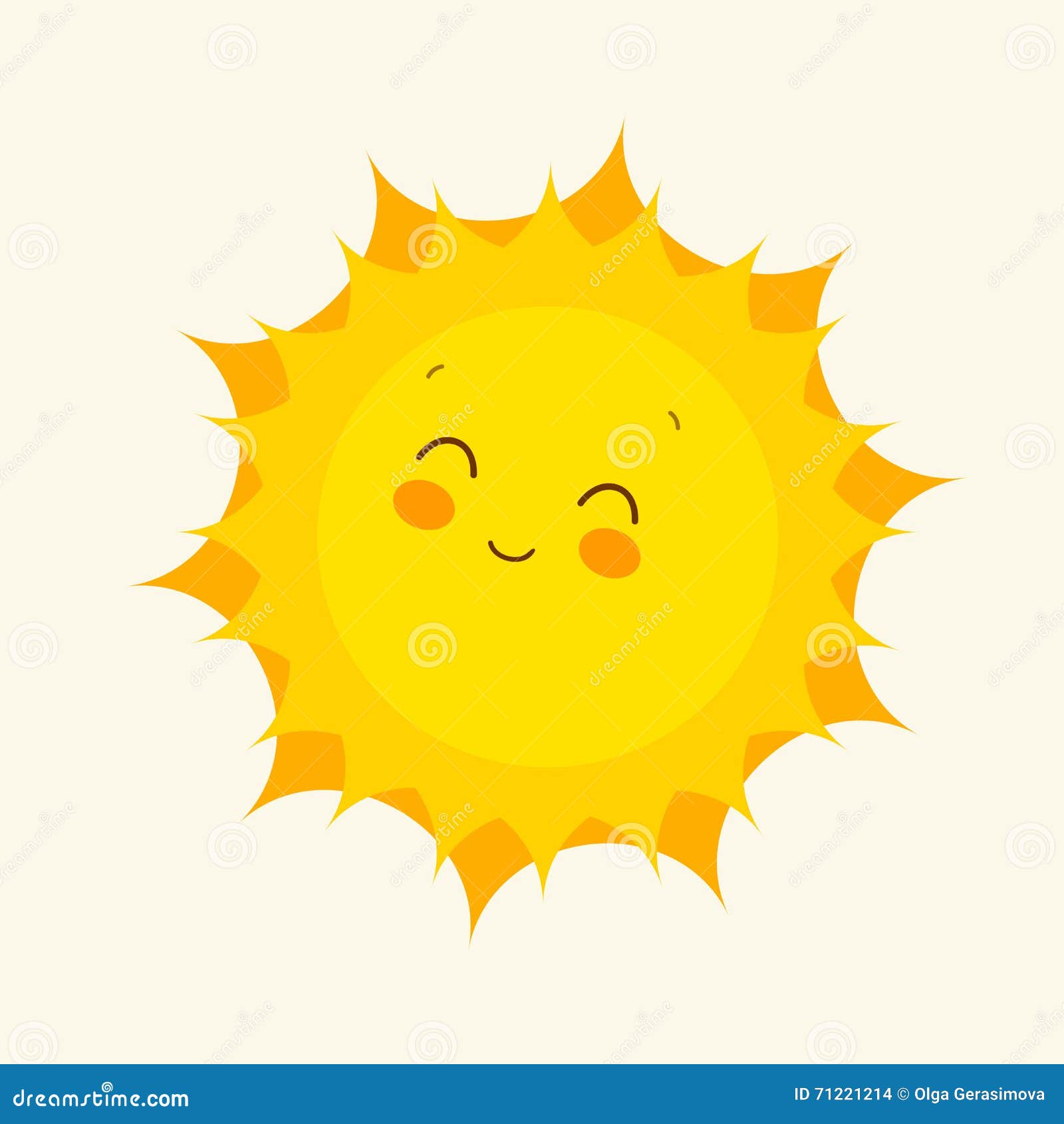 Happy Sun Icon. Vector Illustration Stock Vector - Illustration of ...