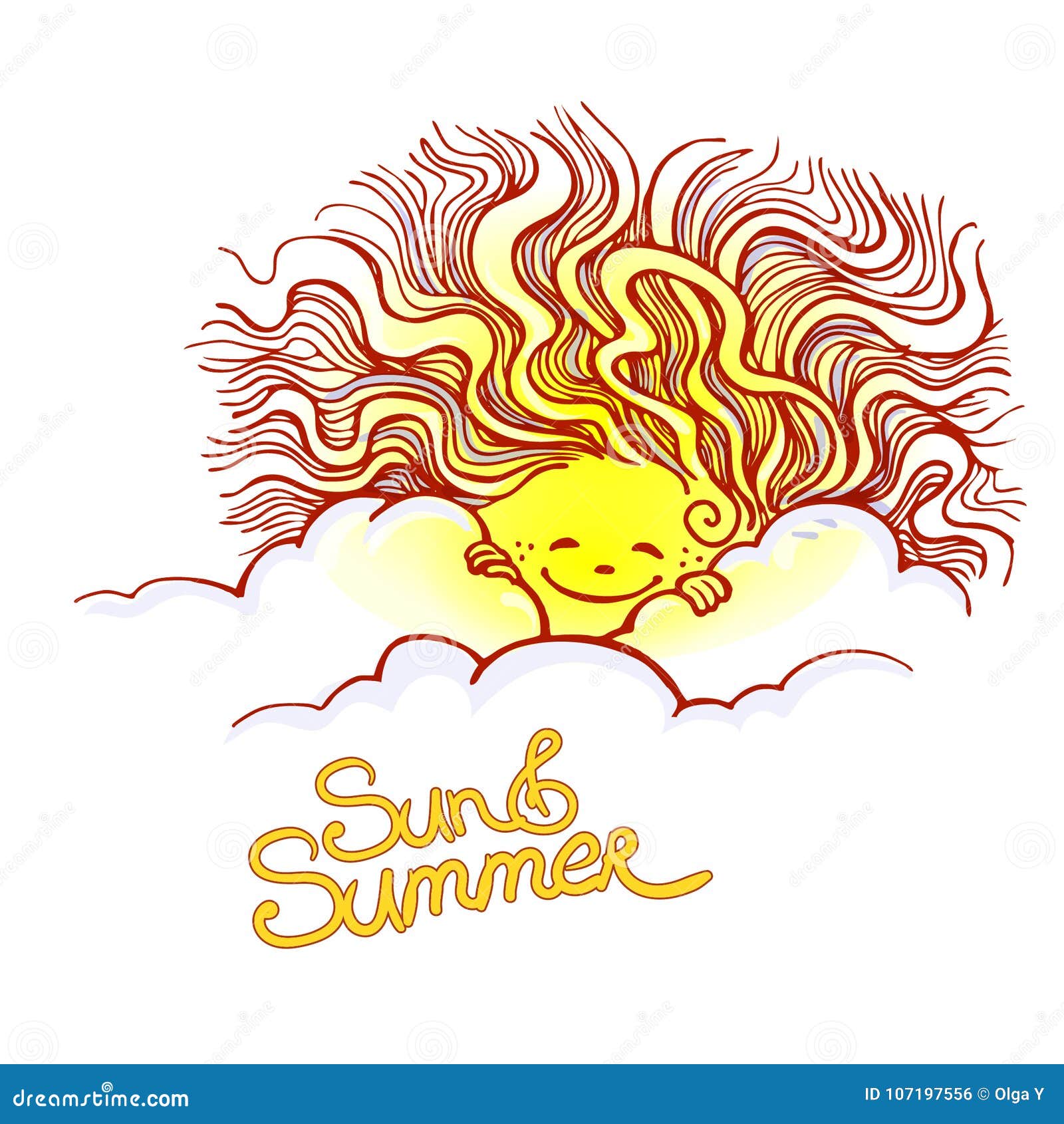 Happy Sun. Vector Hand Drawn Sketch Stock Vector - Illustration of ...