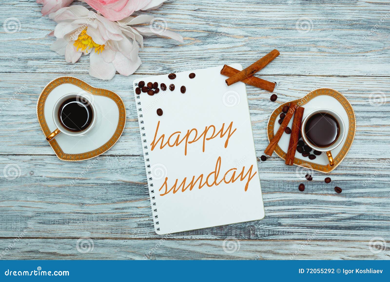 Happy Sunday with a Cup of Coffee Stock Photo - Image of morning, rest ...