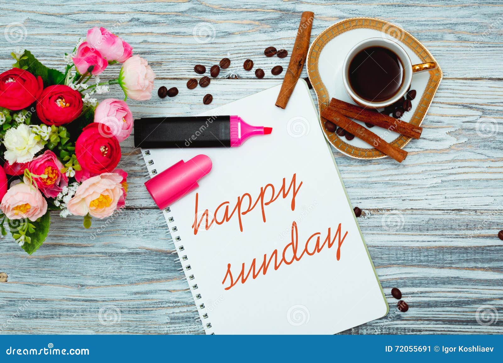 Happy Sunday with a Cup of Coffee Stock Image - Image of people ...