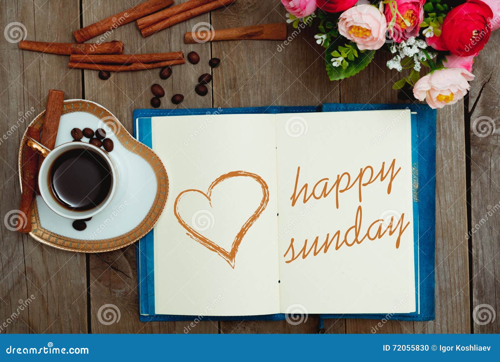 Happy Sunday with a Cup of Coffee Stock Photo - Image of black, love ...