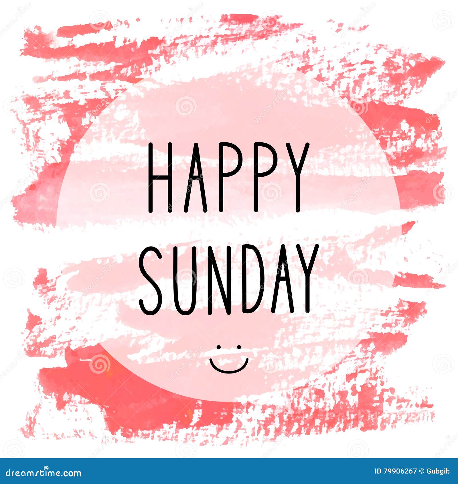 Happy Sunday Text on Red Watercolor Background Stock Illustration ...