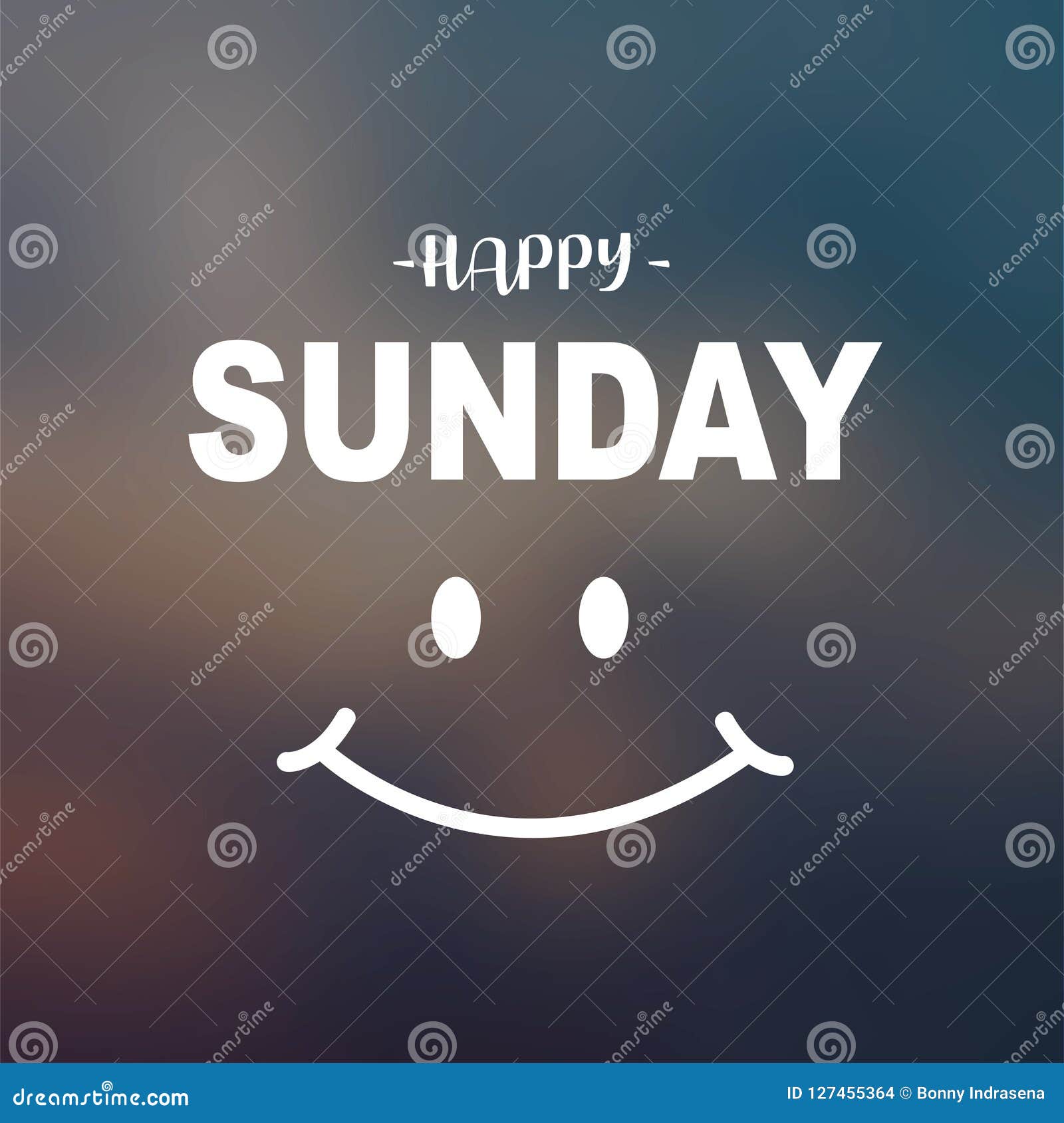Happy Sunday Typography Quote and Smile Face Stock Vector ...