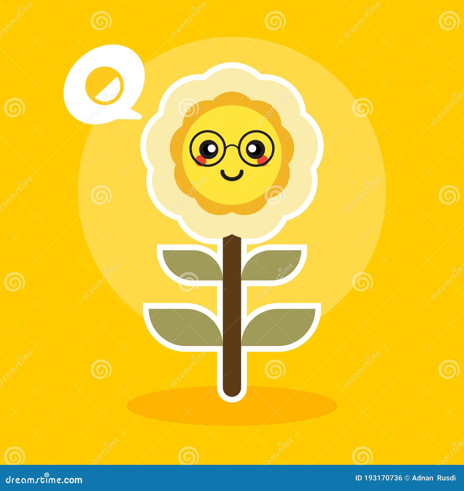 Happy Sunflower Character Mascot Flat Design Vector Illustration Stock ...