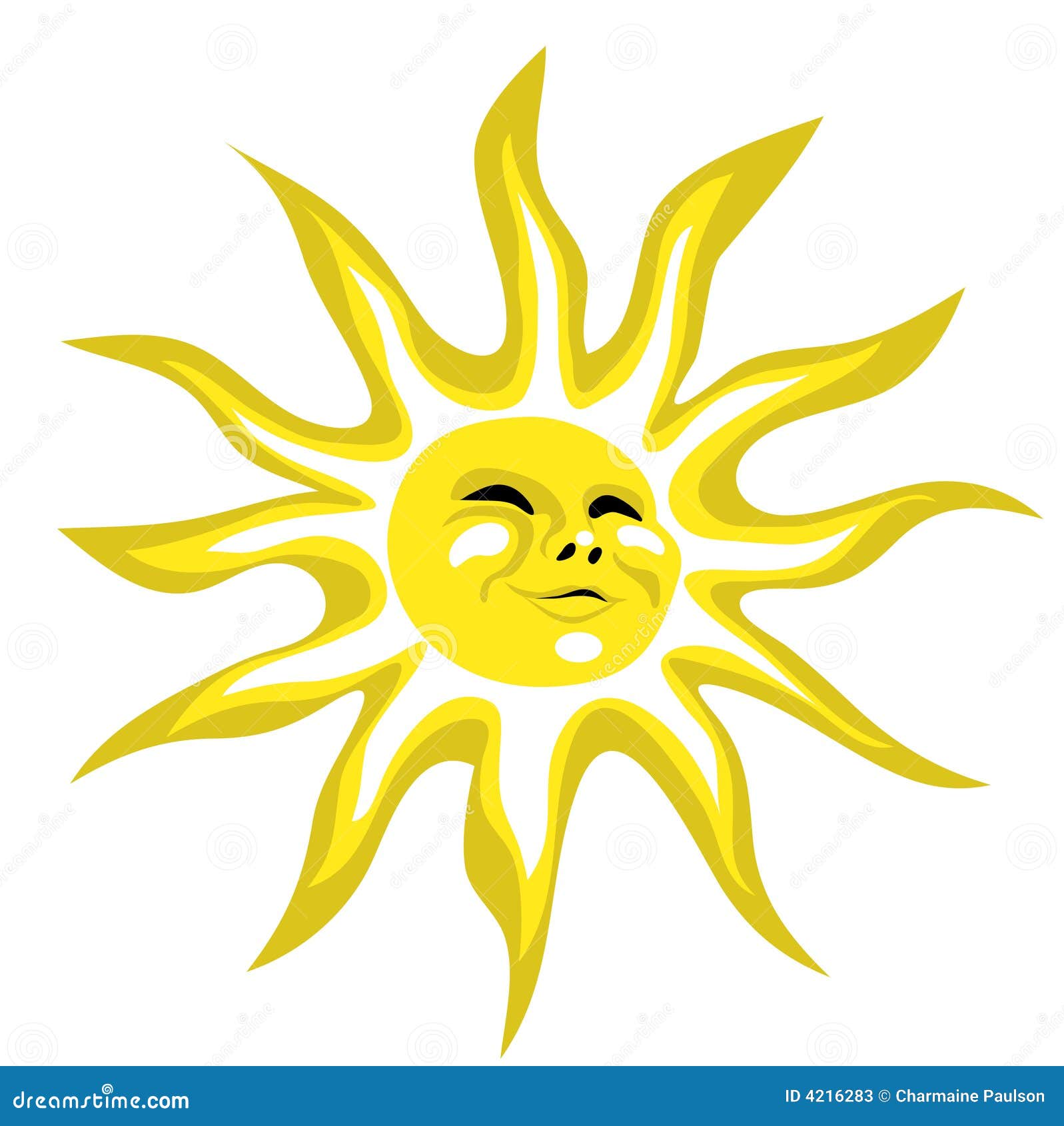 Happy Sunshine stock vector. Illustration of smile, solar - 4216283