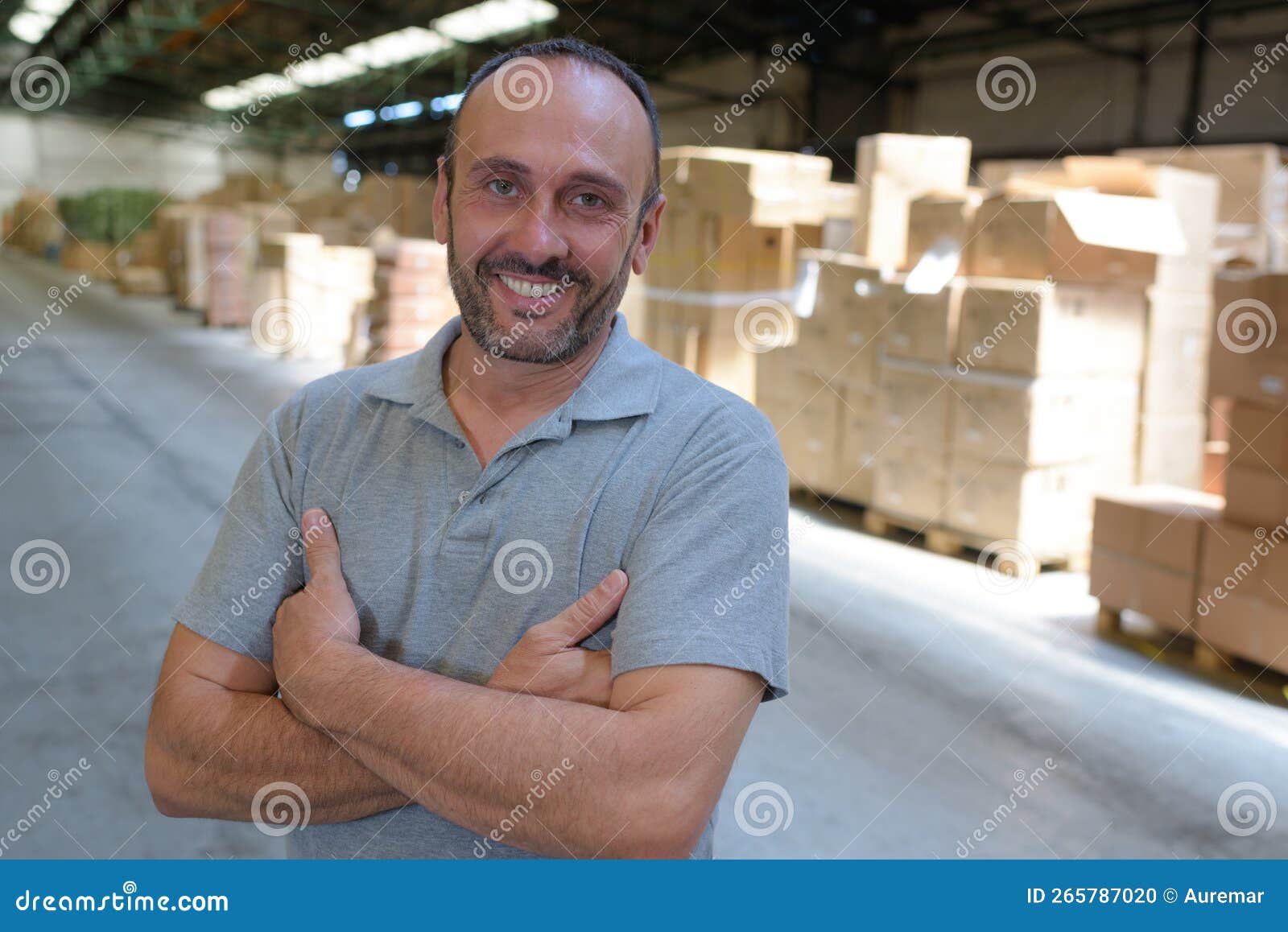 Happy Supervisor Smiling at Camera in Warehouse Stock Photo - Image of ...