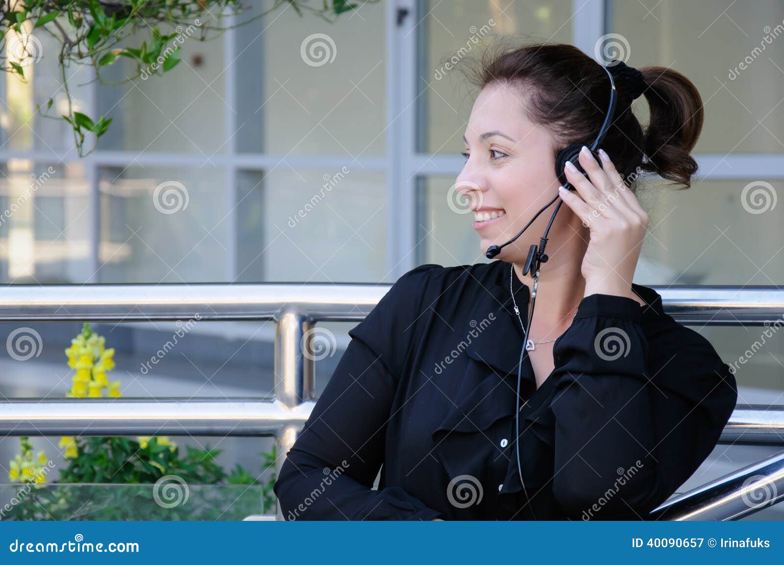 Happy Support Phone Operator in Headset Stock Image - Image of operator ...