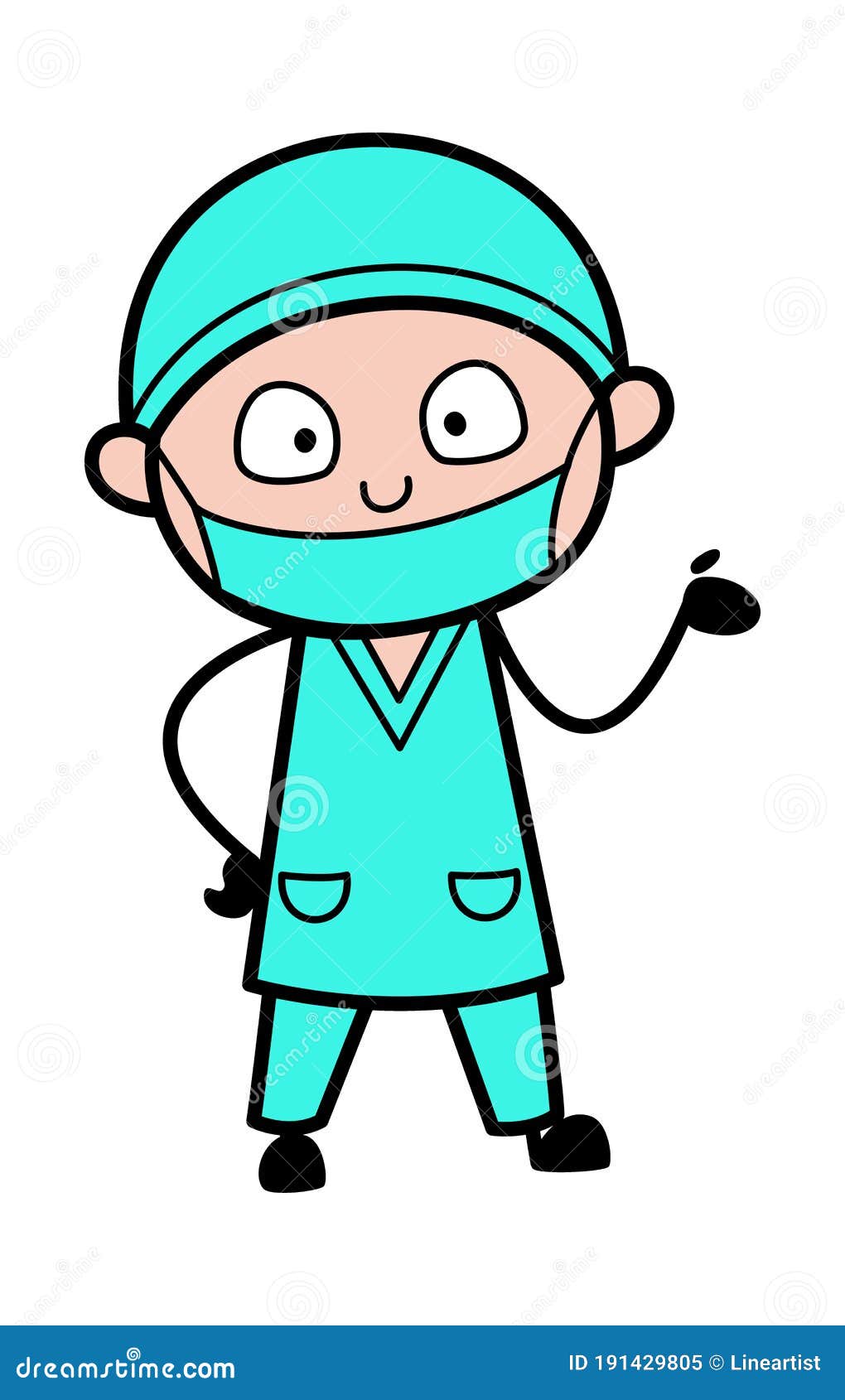 Happy Surgeon Cartoon Illustration Stock Illustration - Illustration of ...